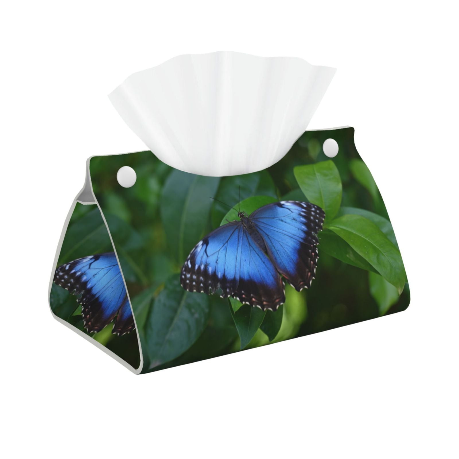 Salouo Blue Morpho butterfly Pattern Long Tissue Box Cover Rectangular ...