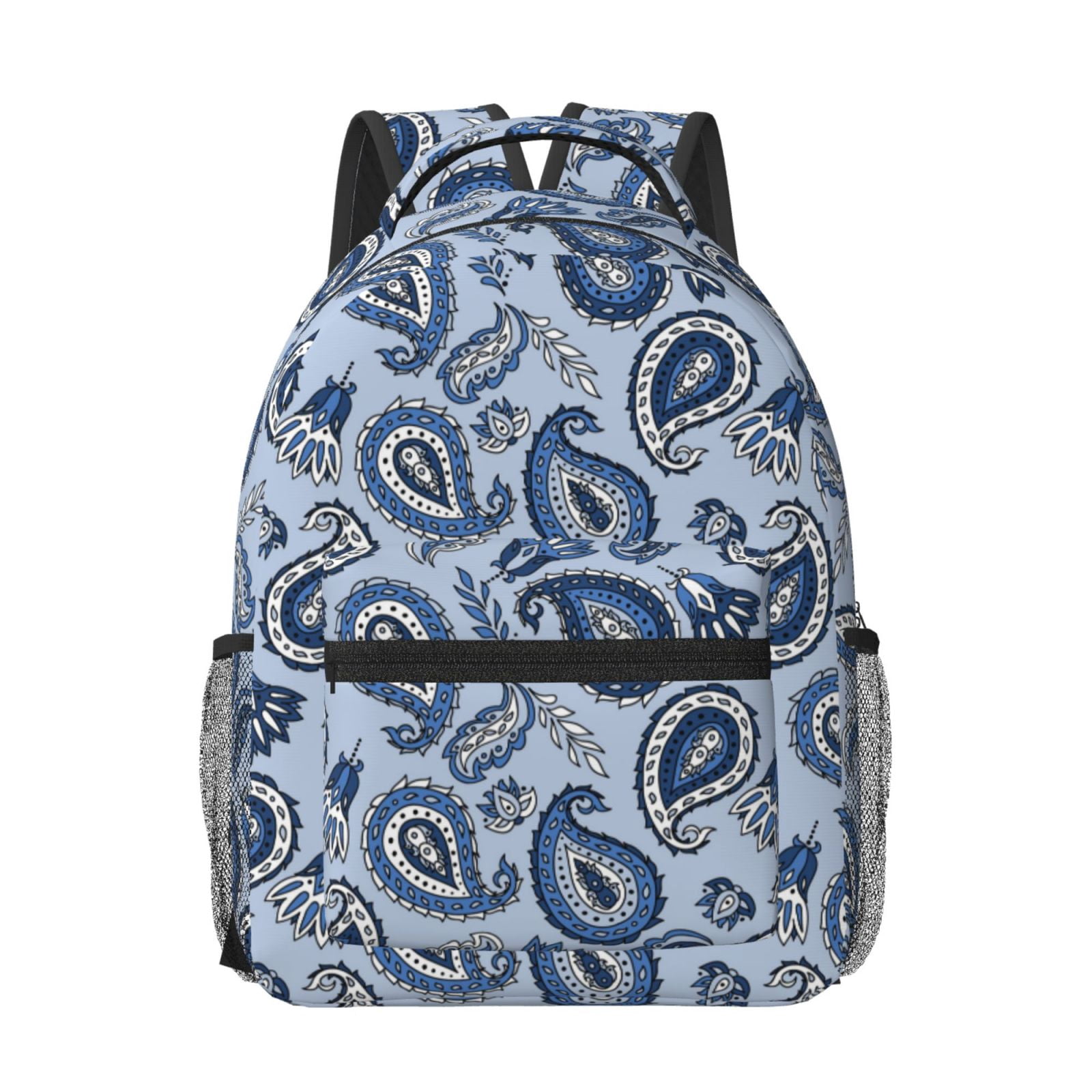 Salouo Blue Paisley Pattern Vintage Print Laptop Backpack 16.5 ...