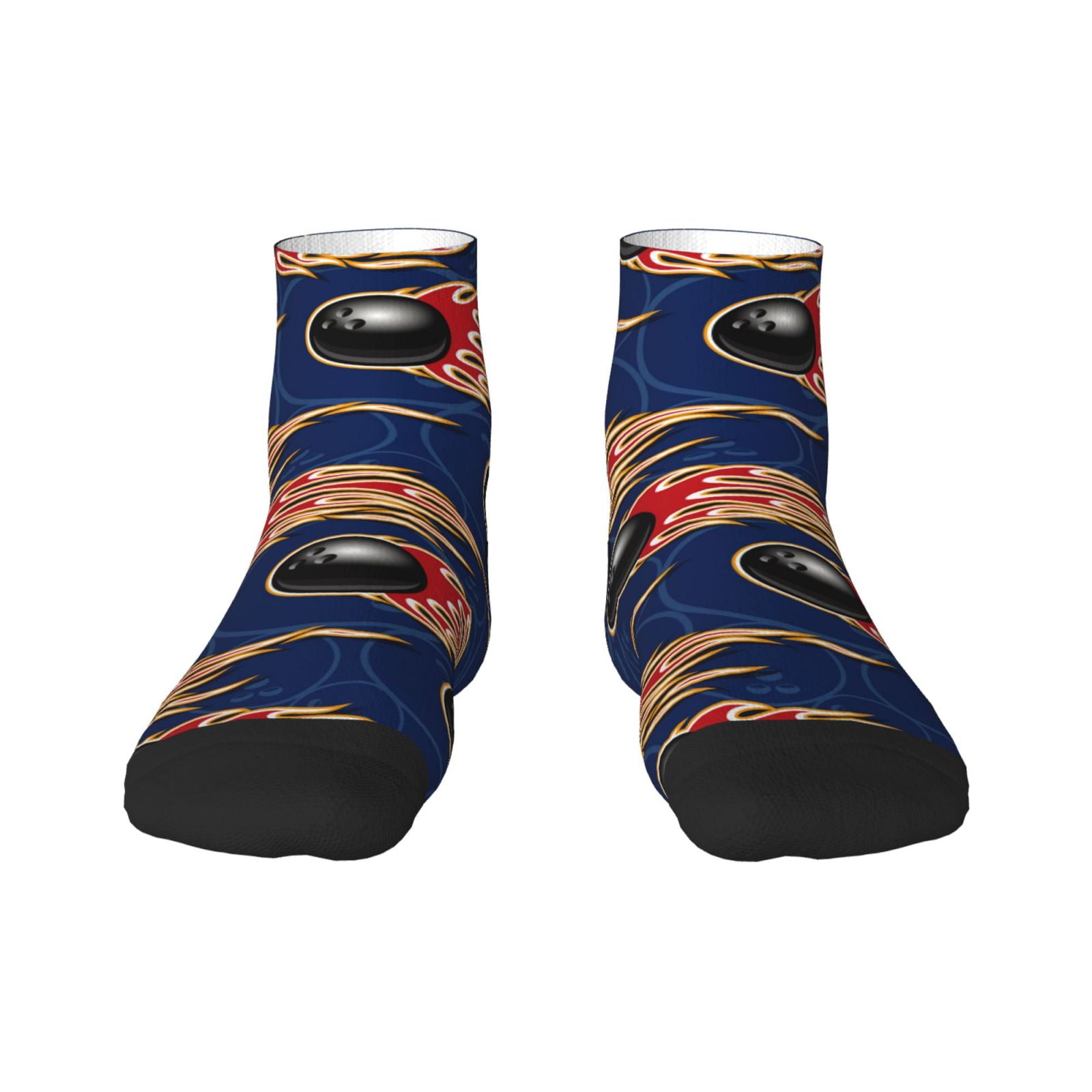 Salouo Bowling Ball And Flame Pattern Unisex Middle Tube Socks,Middle ...