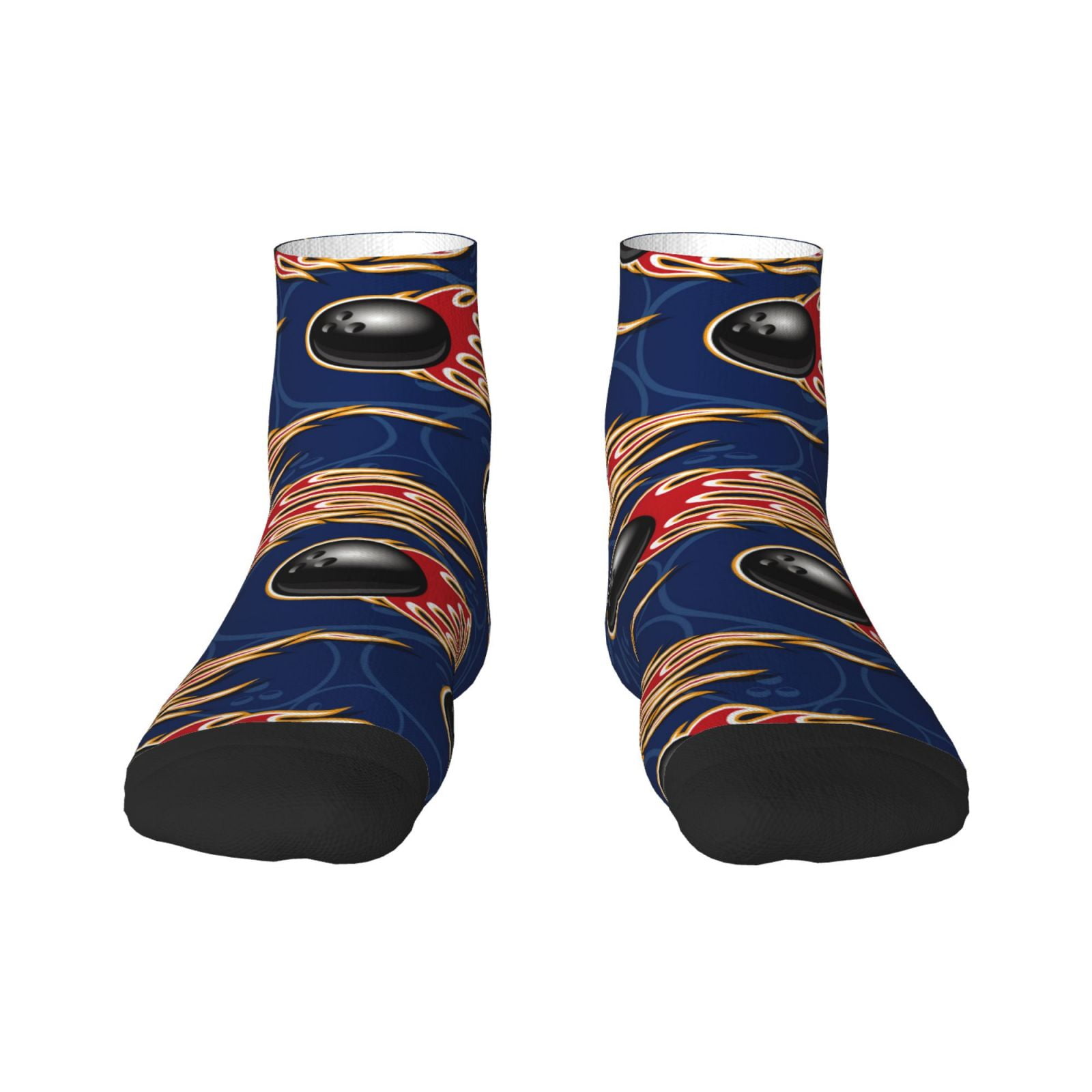 Salouo Bowling Ball And Flame Pattern Unisex Middle Tube Socks,Middle ...