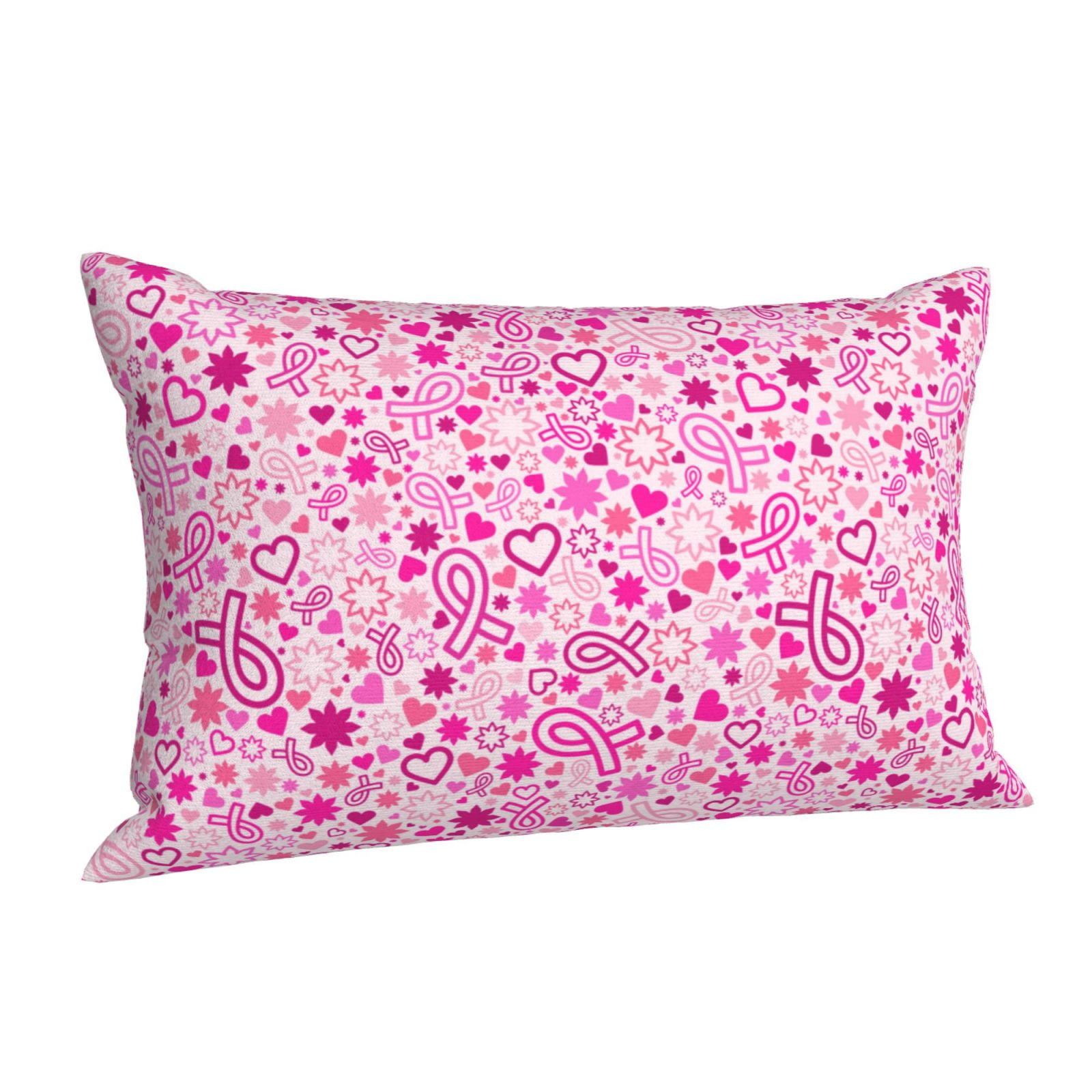Salouo Breast Cancer Awareness2 Pattern Pillow Cases,1PC Pillow Covers ...