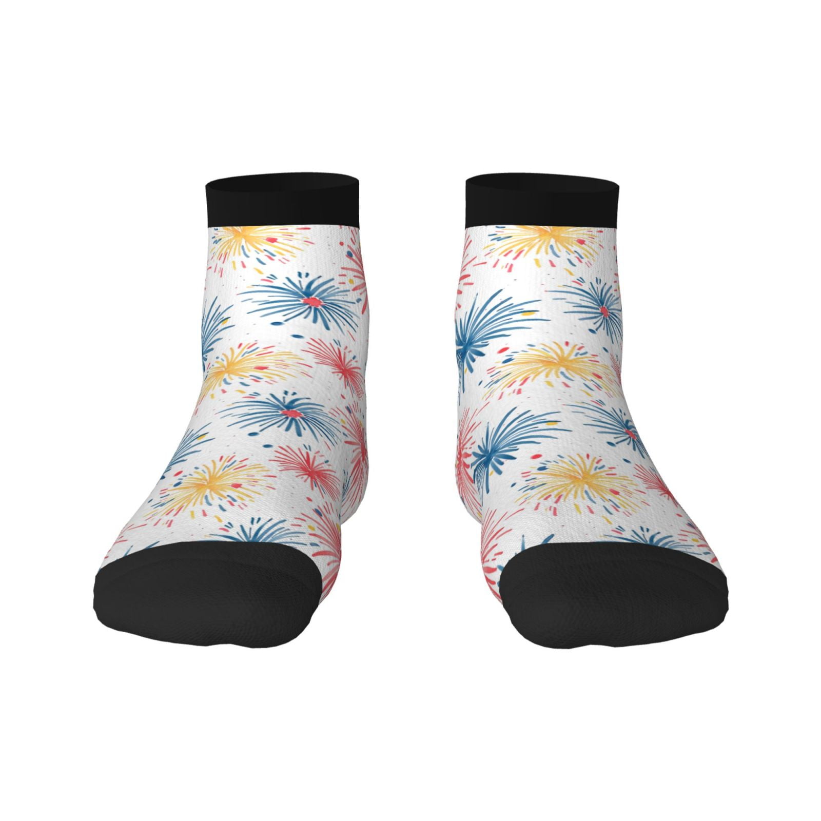 Salouo Bright Colorful Fireworks Pattern Unisex Middle Tube Socks ...