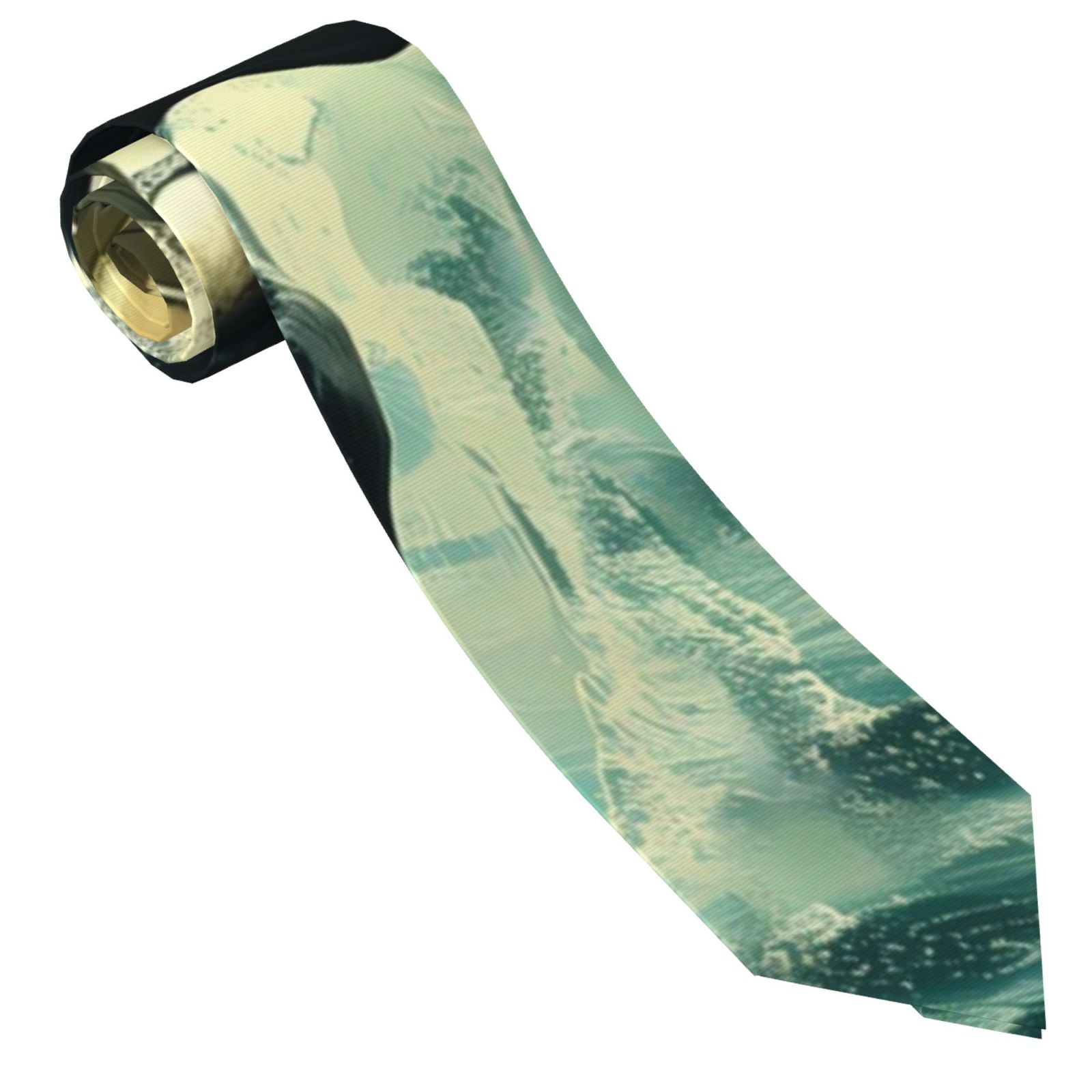 Salouo Bull Charging Through Waves Pattern Men's Silk Ties 4.7"Necktie ...