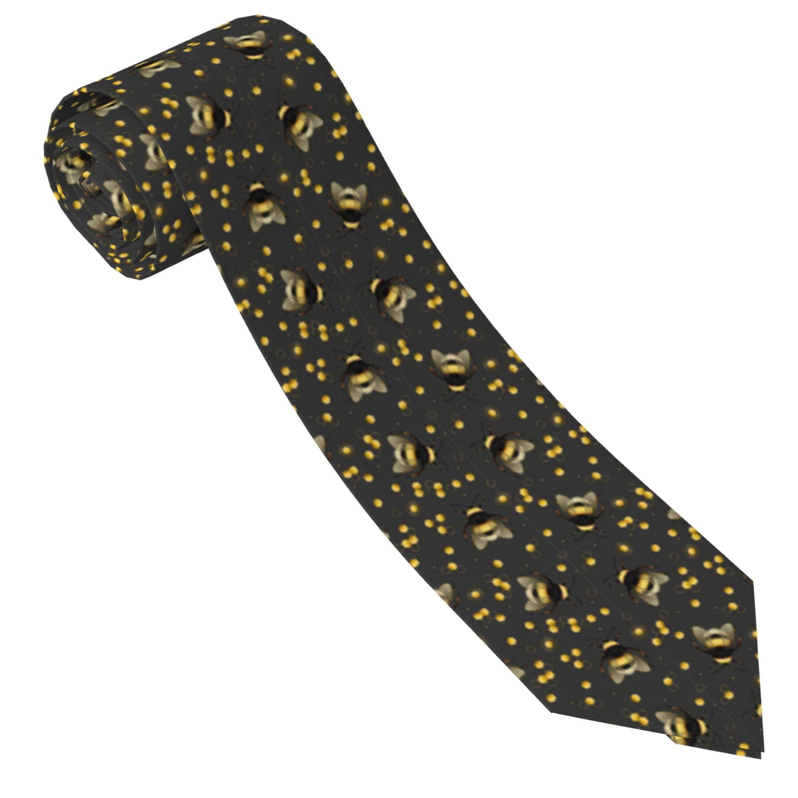 Salouo Bumblebee Pattern Men's Silk Ties 4.7"Necktie for Men Formal ...