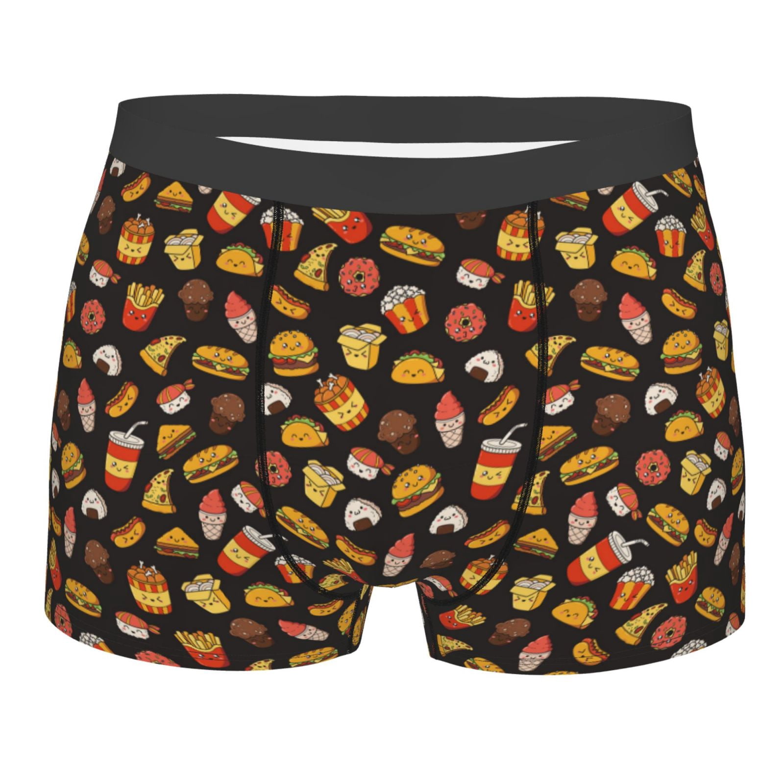 Salouo Burger Fries Print Men's Boxer Briefs,Breathable Underwear ...