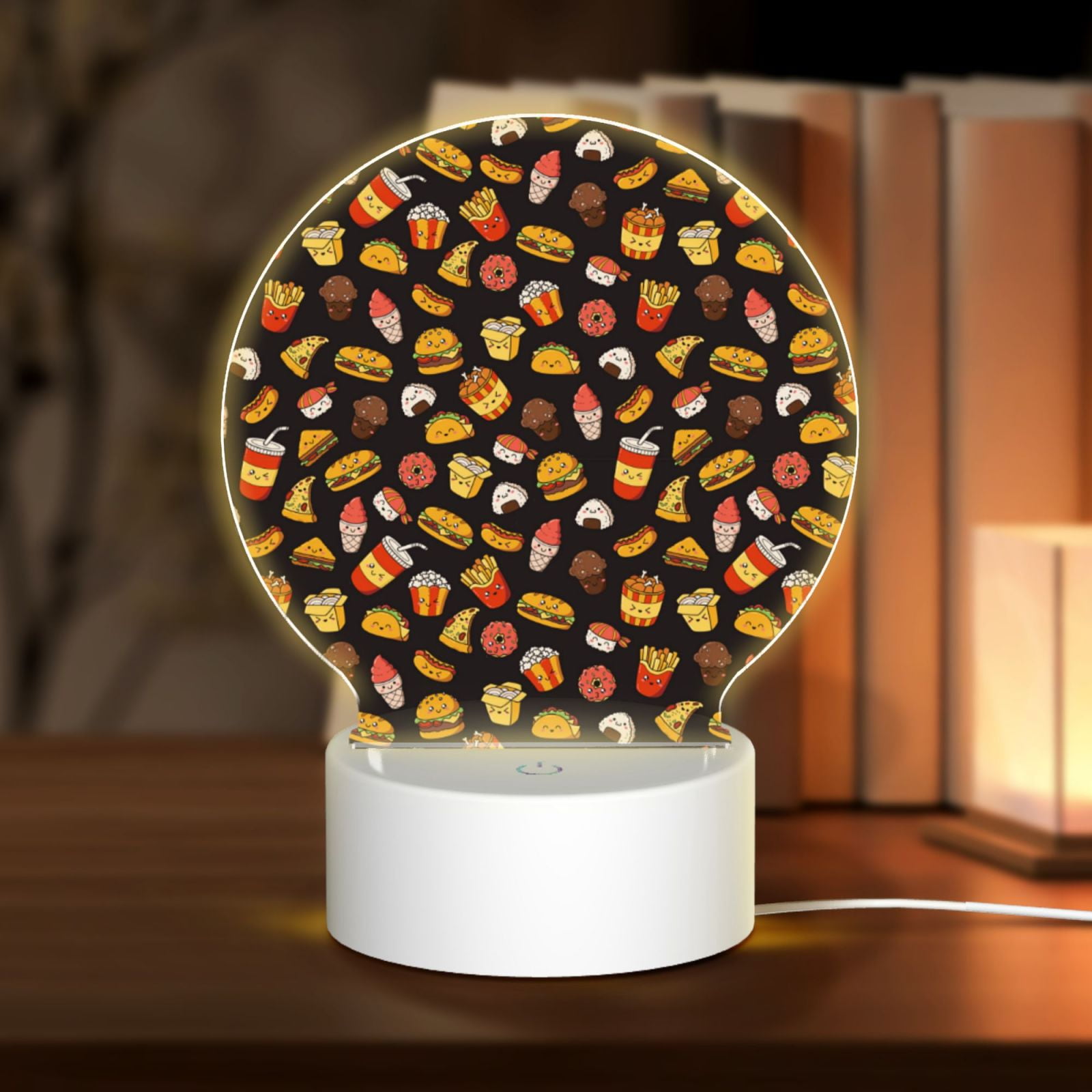 Salouo Burger Fries for Round Acrylic Night Light - Acrylic Sheets with ...