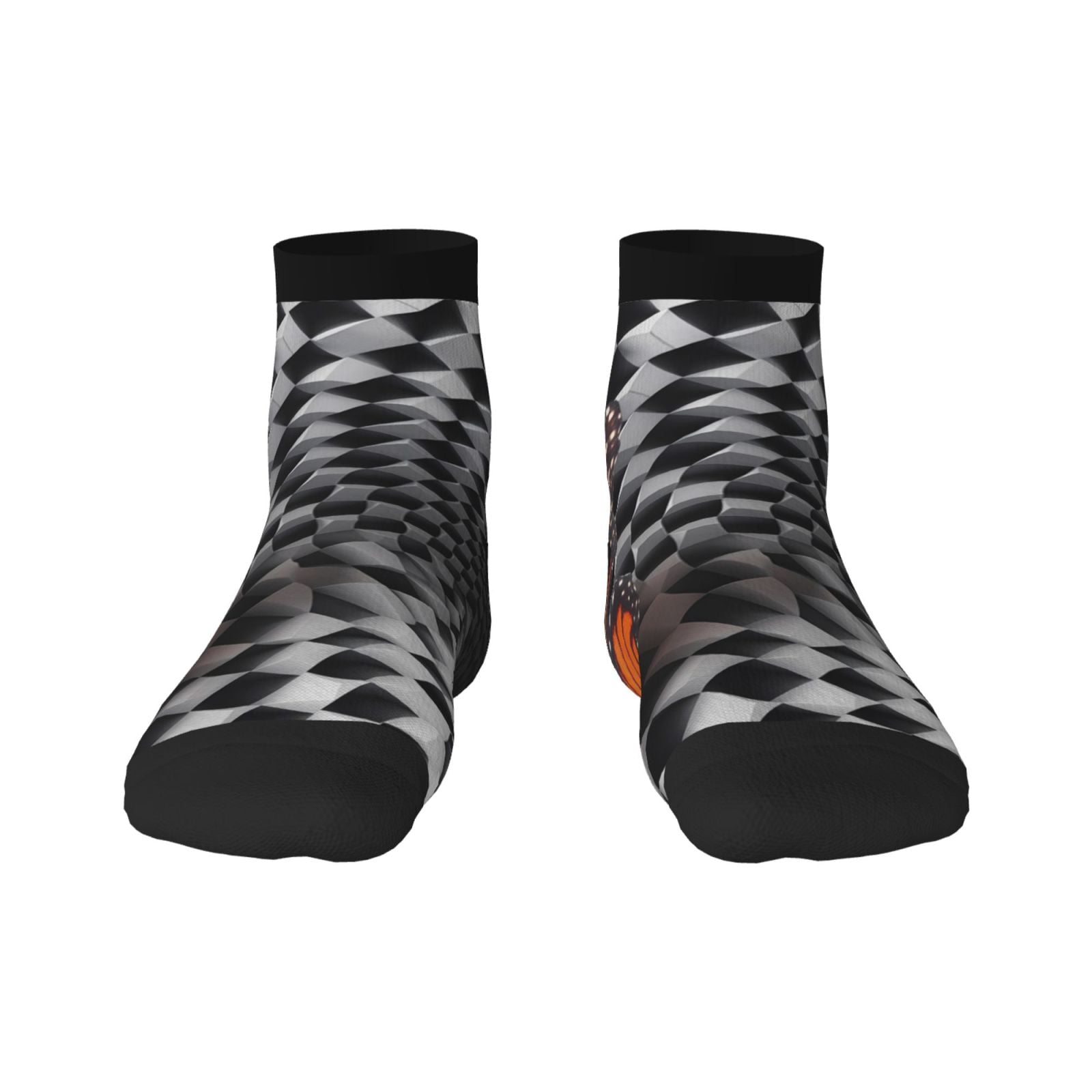 Salouo Butterflies Optical Illusion Pattern Unisex Middle Tube Socks ...