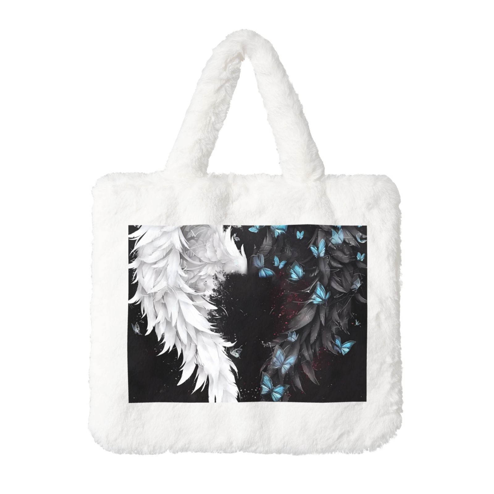 Salouo Butterfly Angel Wings Art for Plush Underarm Bag,Soft Tote Bag ...