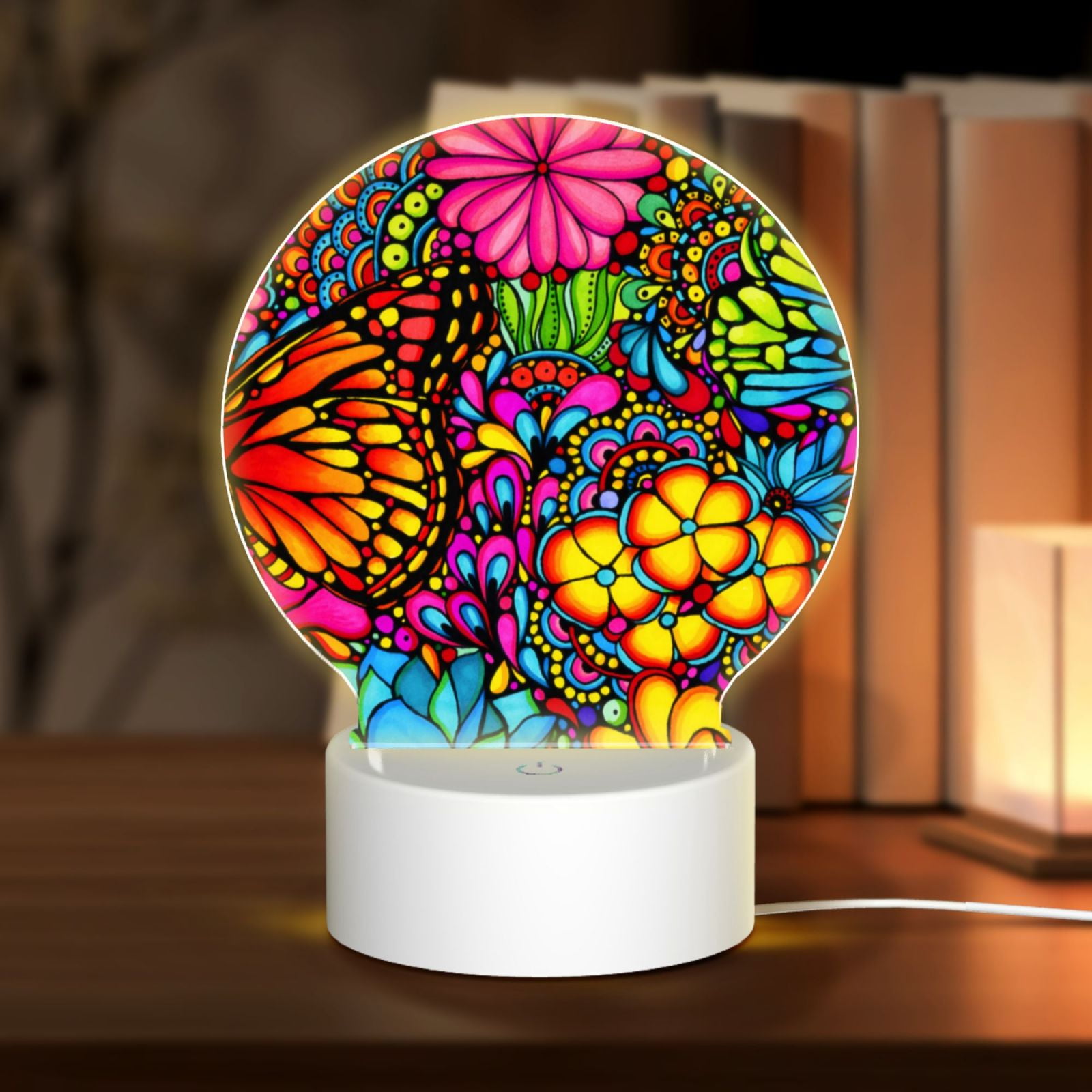 Salouo Butterfly Garden for Round Acrylic Night Light - Acrylic Sheets ...
