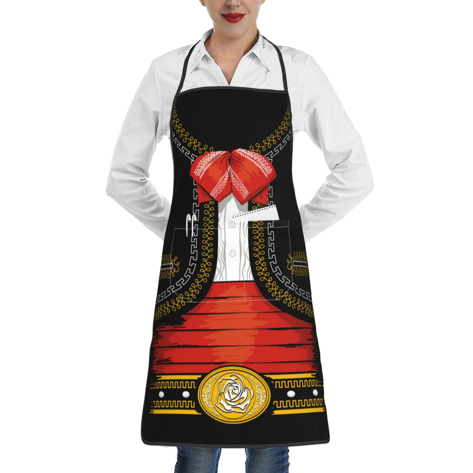 Salouo CHARRO SUIT 1 Pack Kitchen Aprons for Women Men Chef with 2 ...