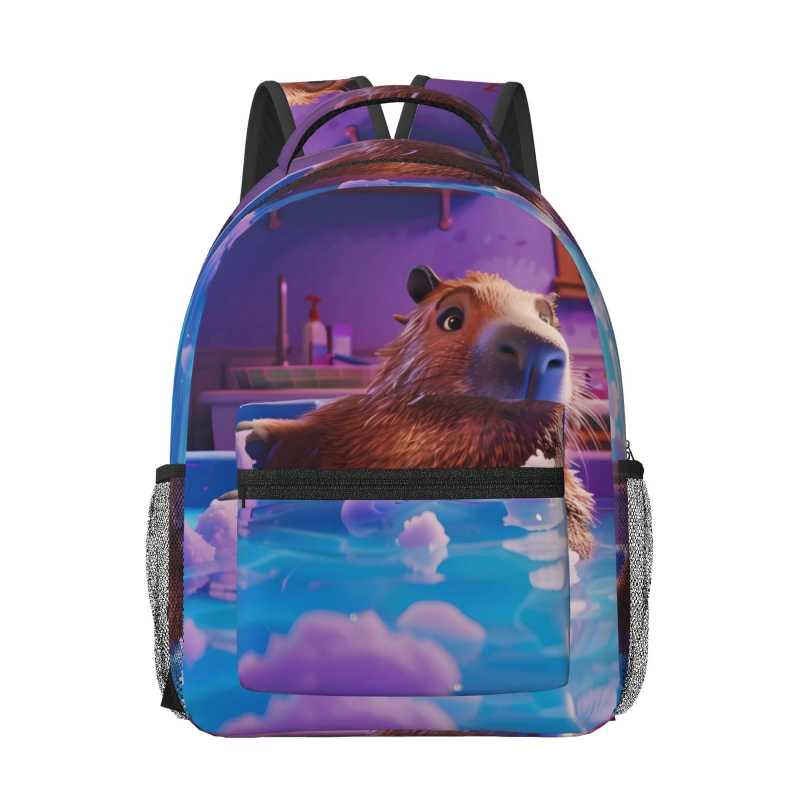 Salouo Capybara Bathtub Fun Print Laptop Backpack 16.5'' Daypack Carry ...