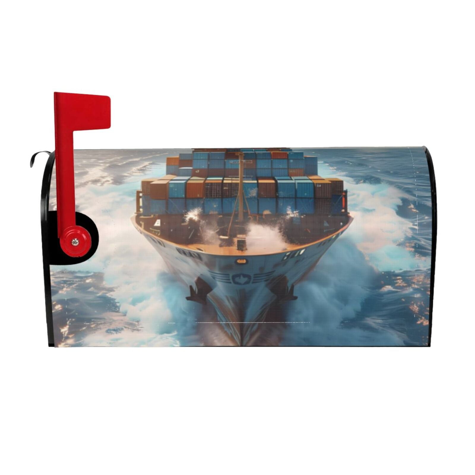Salouo Cargo Ship At Sea for Magnetic Mailbox Covers Waterproof Post ...