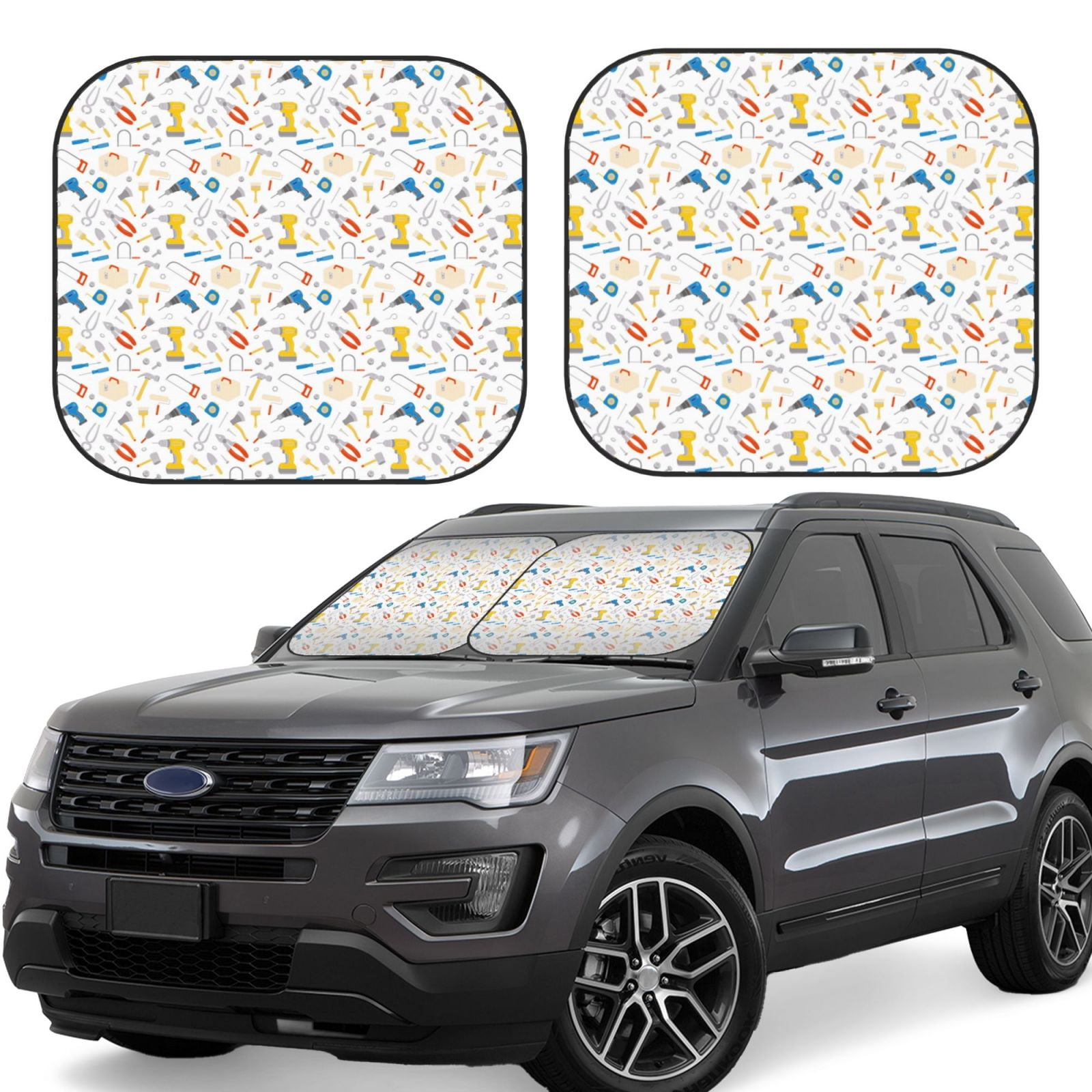 Salouo Carpenter tools Pattern Car Windshield Sun Shade Foldable ...