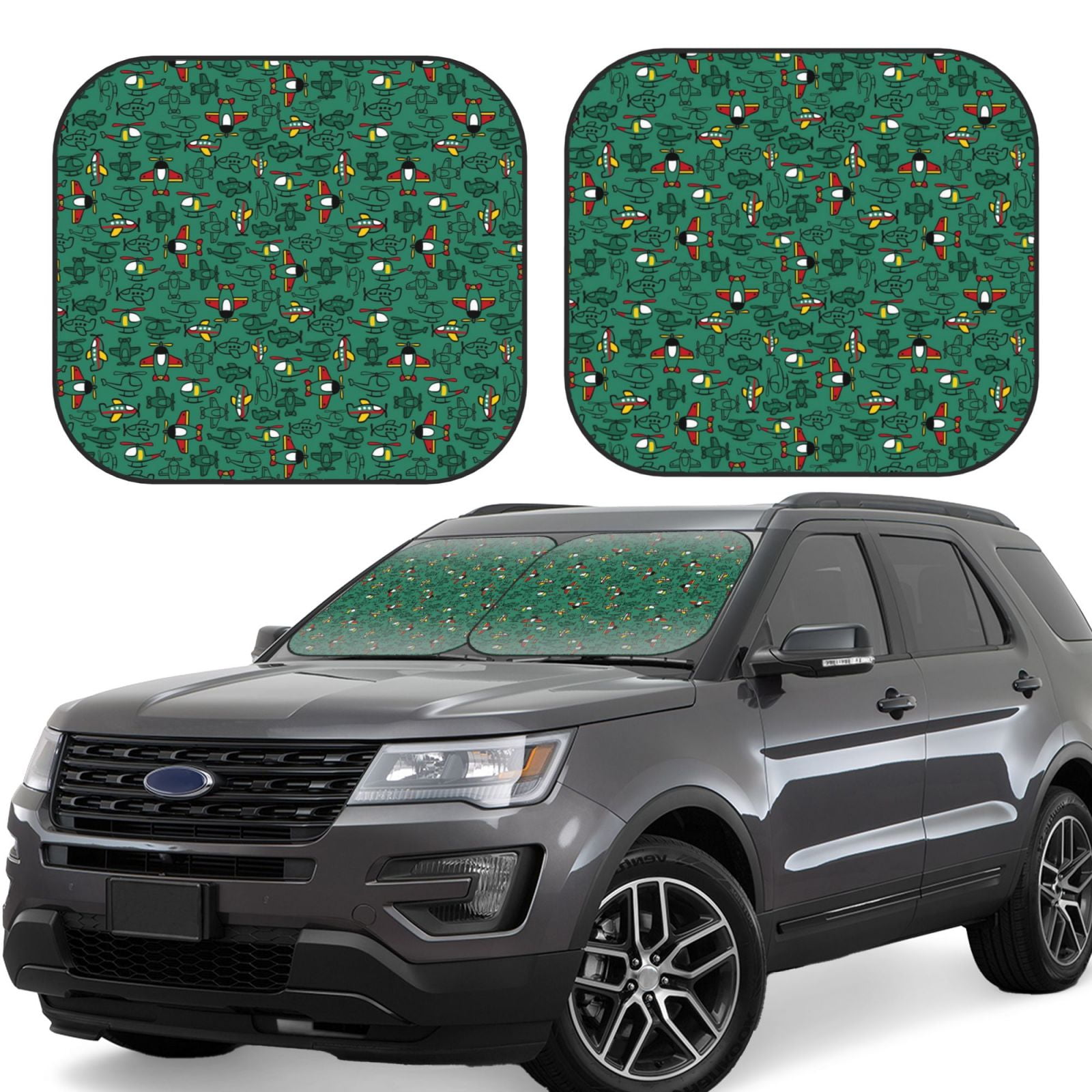 Salouo Cartoon Air Transportation Pattern Car Windshield Sun Shade ...