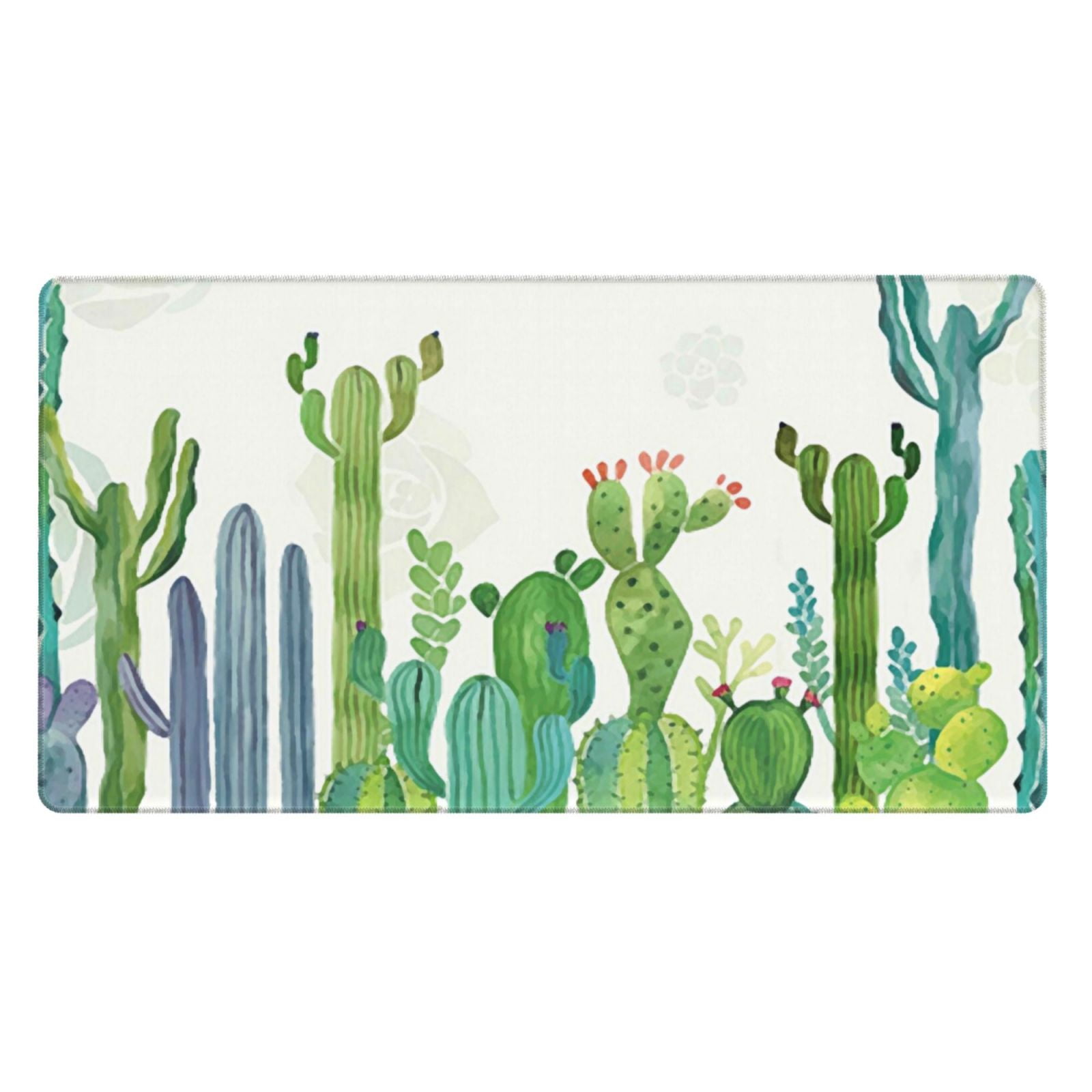 Salouo Cartoon Cactus Print Large Mouse Pad,Extended Mat Desk Pad, 3mm ...