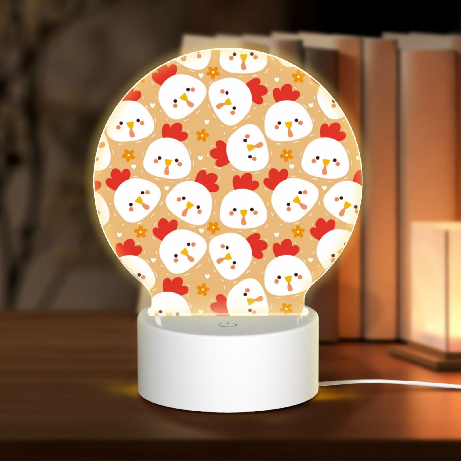 Salouo Cartoon Chicken for Round Acrylic Night Light - Acrylic Sheets ...