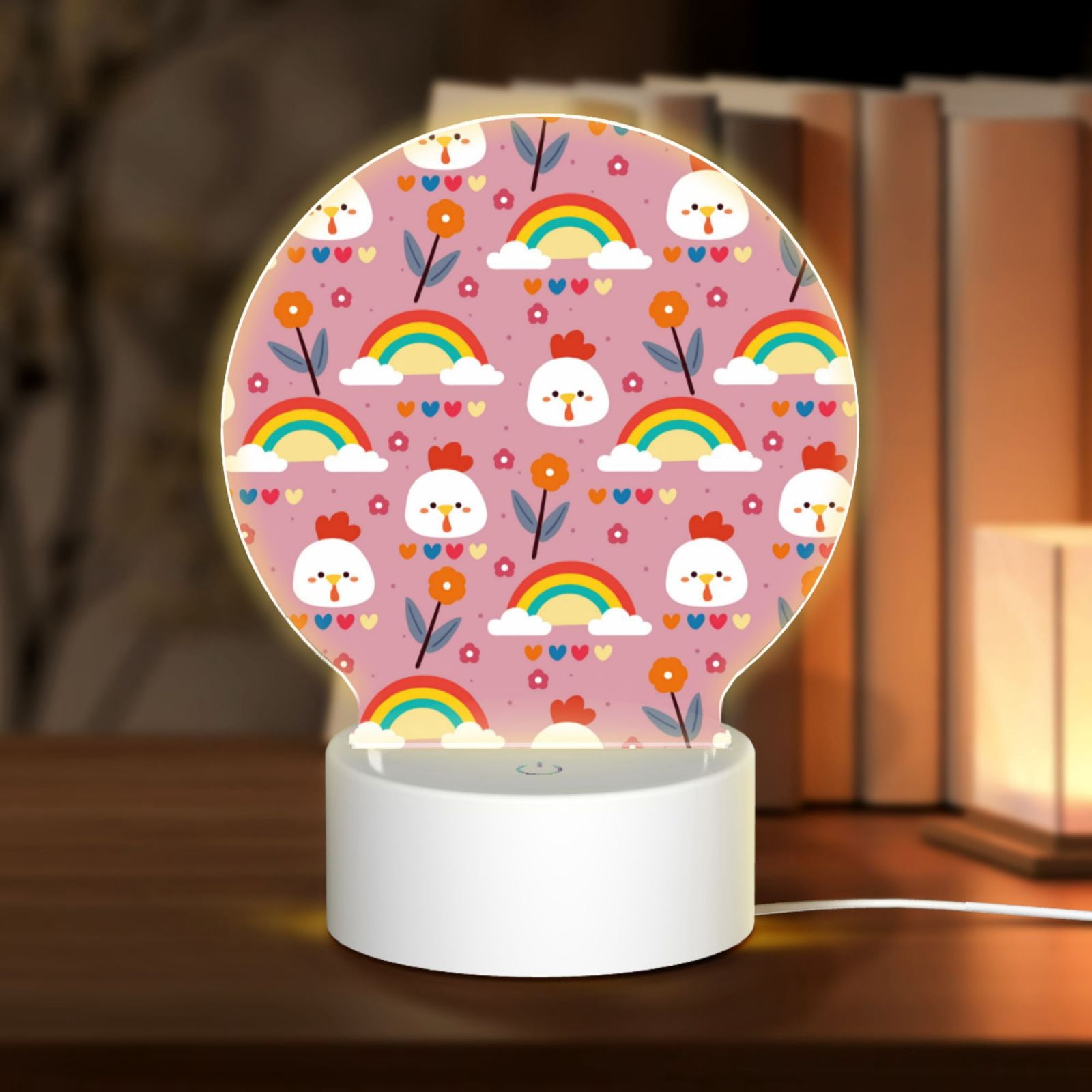 Salouo Cartoon Chicken for Round Acrylic Night Light - Acrylic Sheets ...