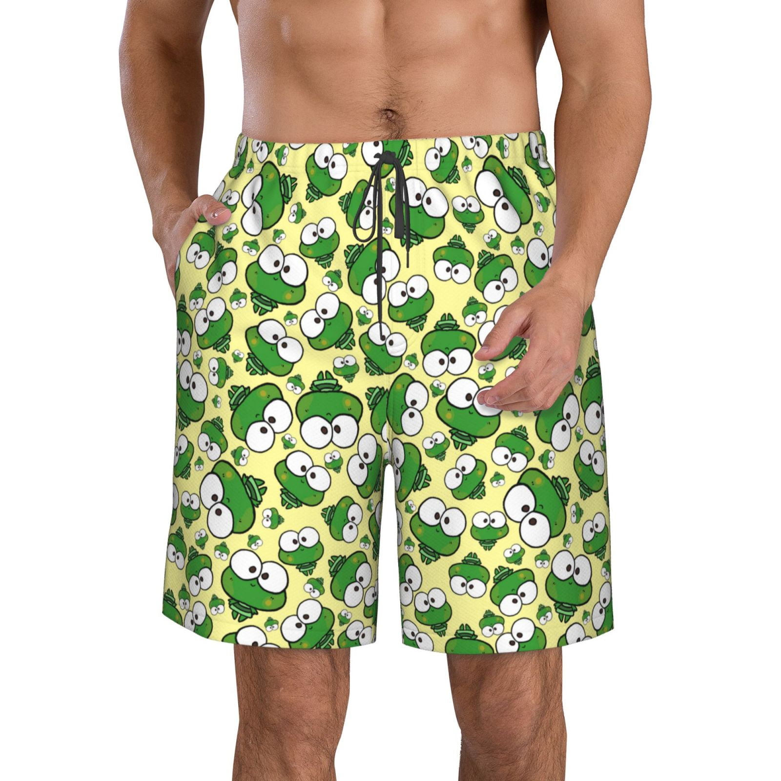 Salouo Cartoon Frogs Pattern Swim Trunks for Men,Men's Hawaiian Bathing ...