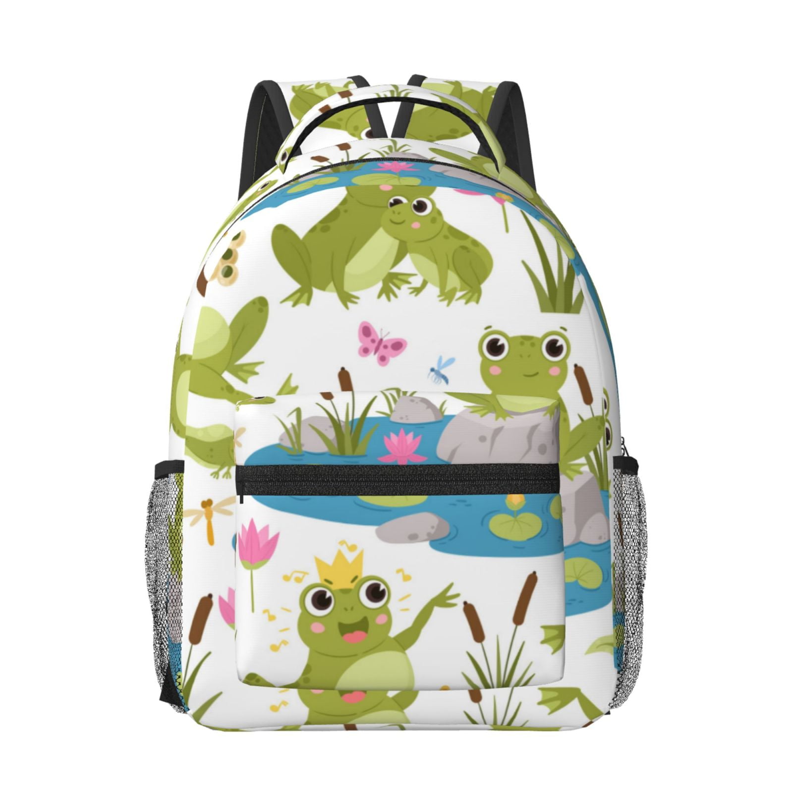 Salouo Cartoon Frogs Print Laptop Backpack 16.5'' Daypack Carry On ...