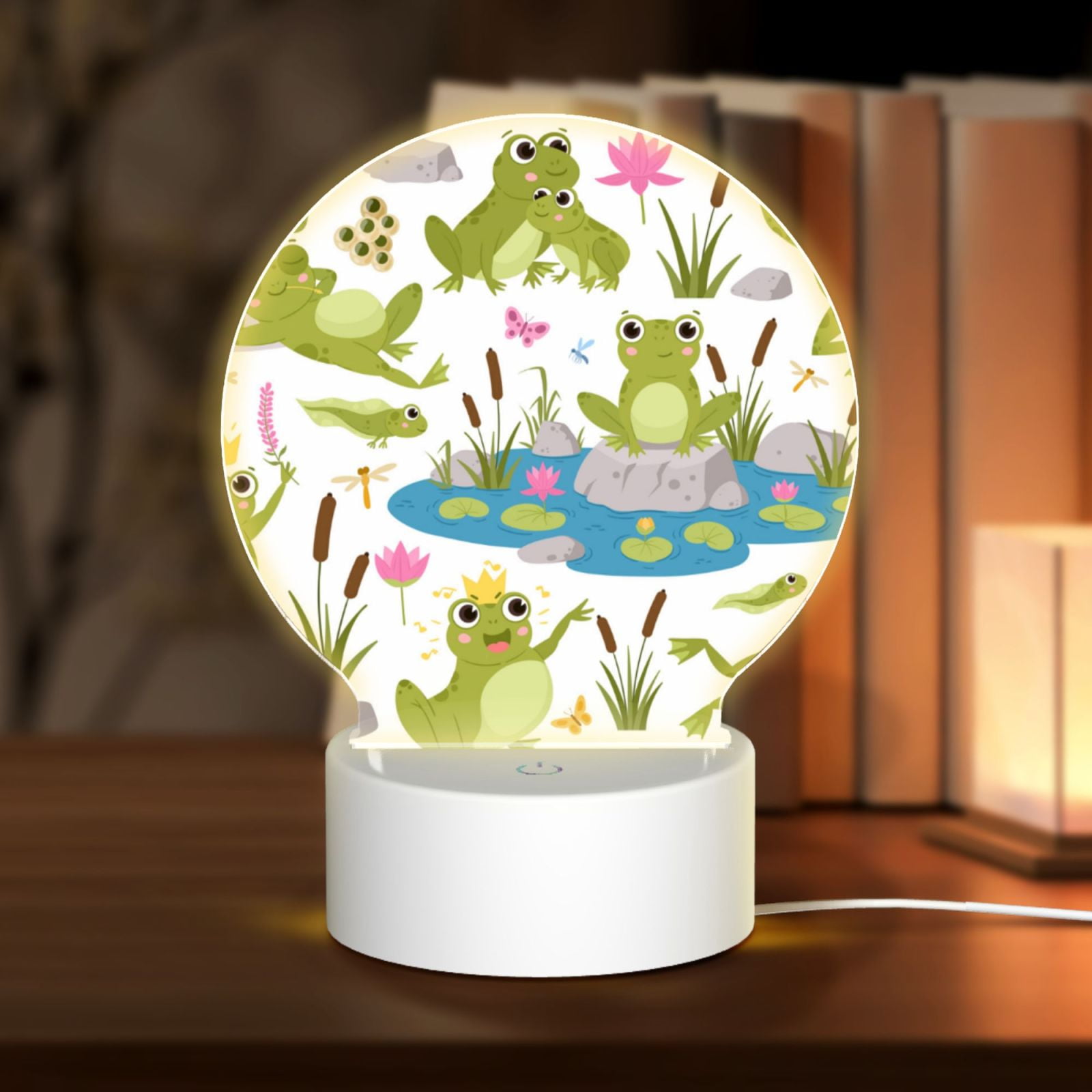 Salouo Cartoon Frogs for Round Acrylic Night Light - Acrylic Sheets ...