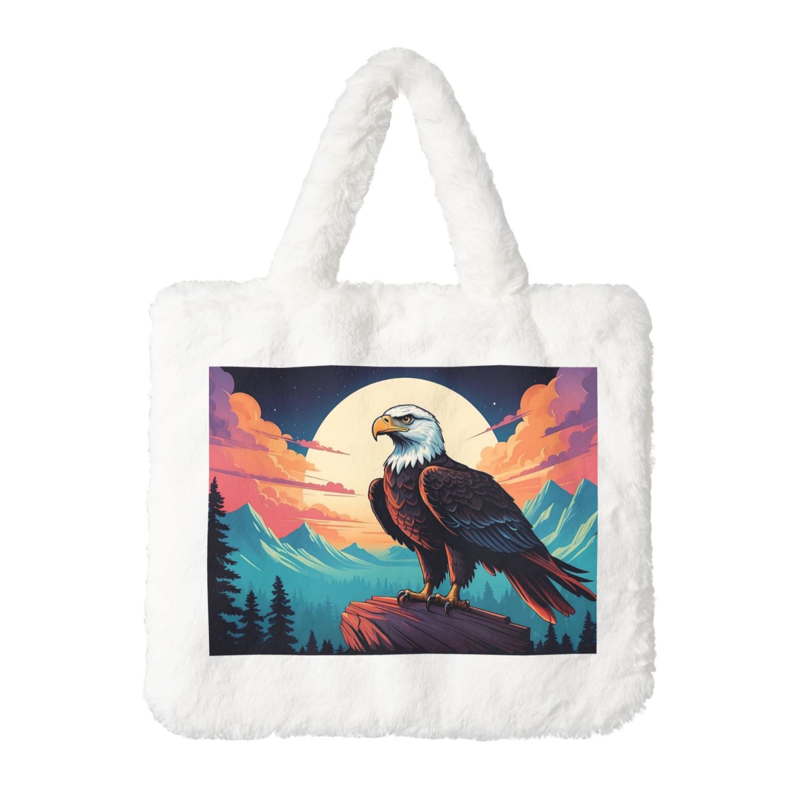 Salouo Cartoon Iceberg Bald Eagle for Plush Underarm Bag,Soft Tote Bag ...