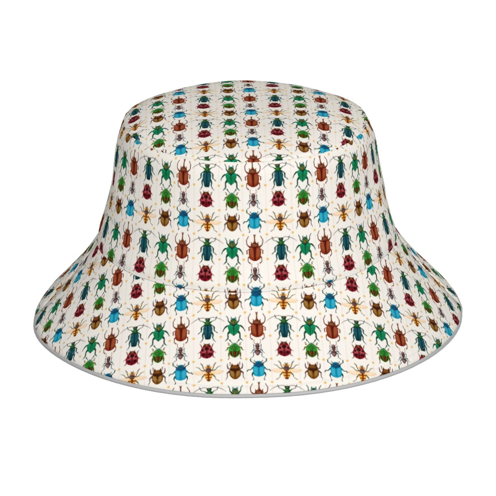 Salouo Cartoon Insects Print Unisex Bucket Hat, Outdoor Summer Beach ...