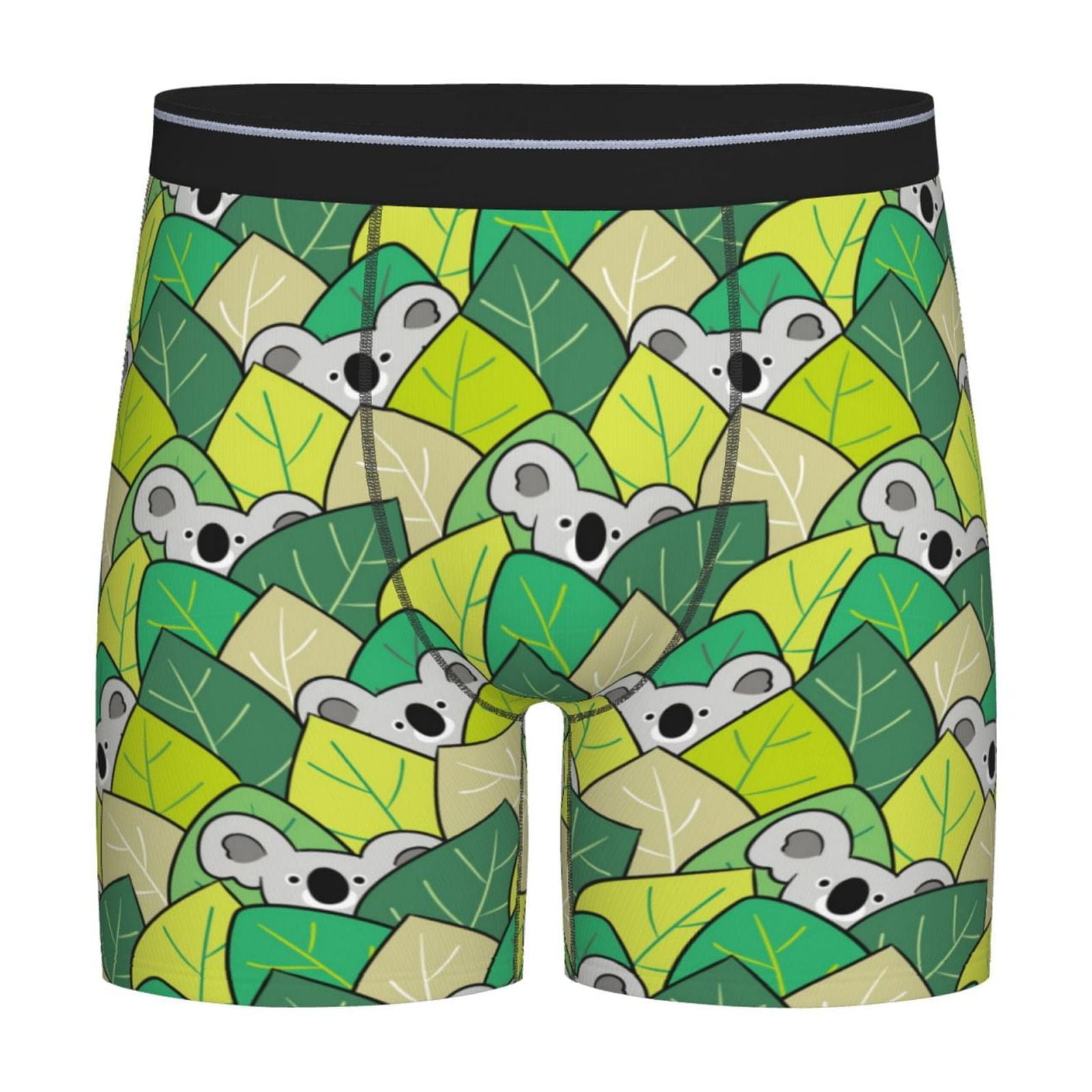 Salouo Cartoon Koala Bear and Leaf Pattern Men's Boxer Briefs, Soft ...