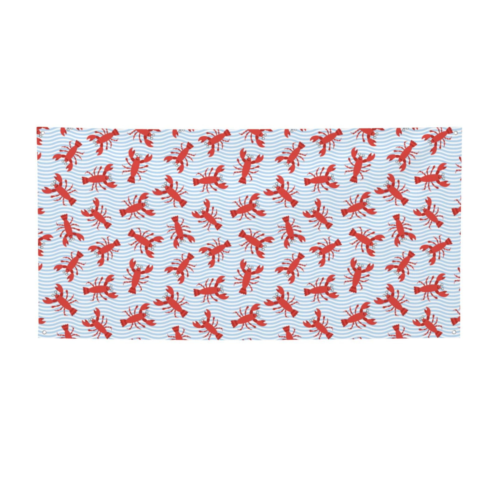 Salouo Cartoon Lobsters 1 Pattern Holiday Banner Outside Party ...