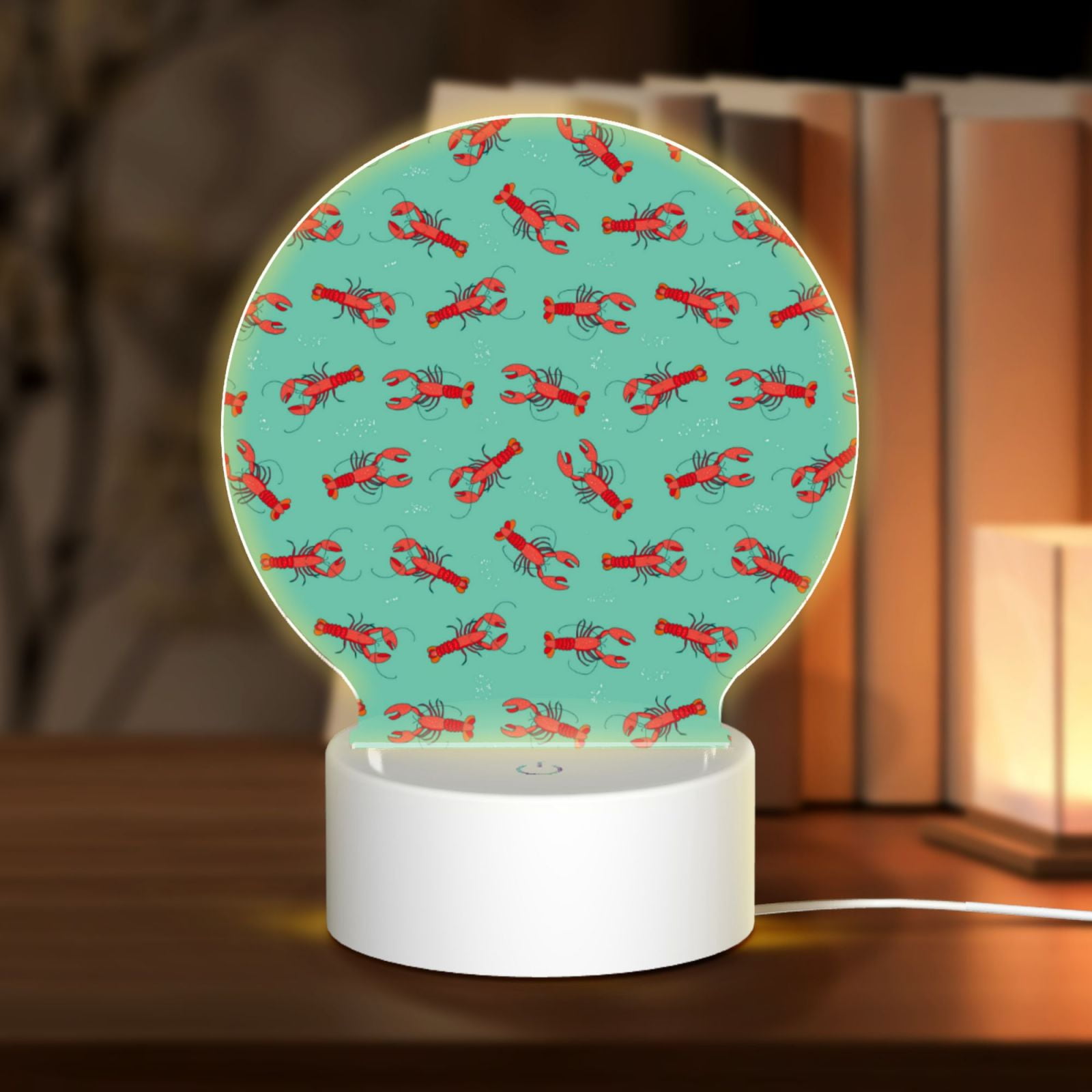 Salouo Cartoon Lobsters 4 for Round Acrylic Night Light - Acrylic ...
