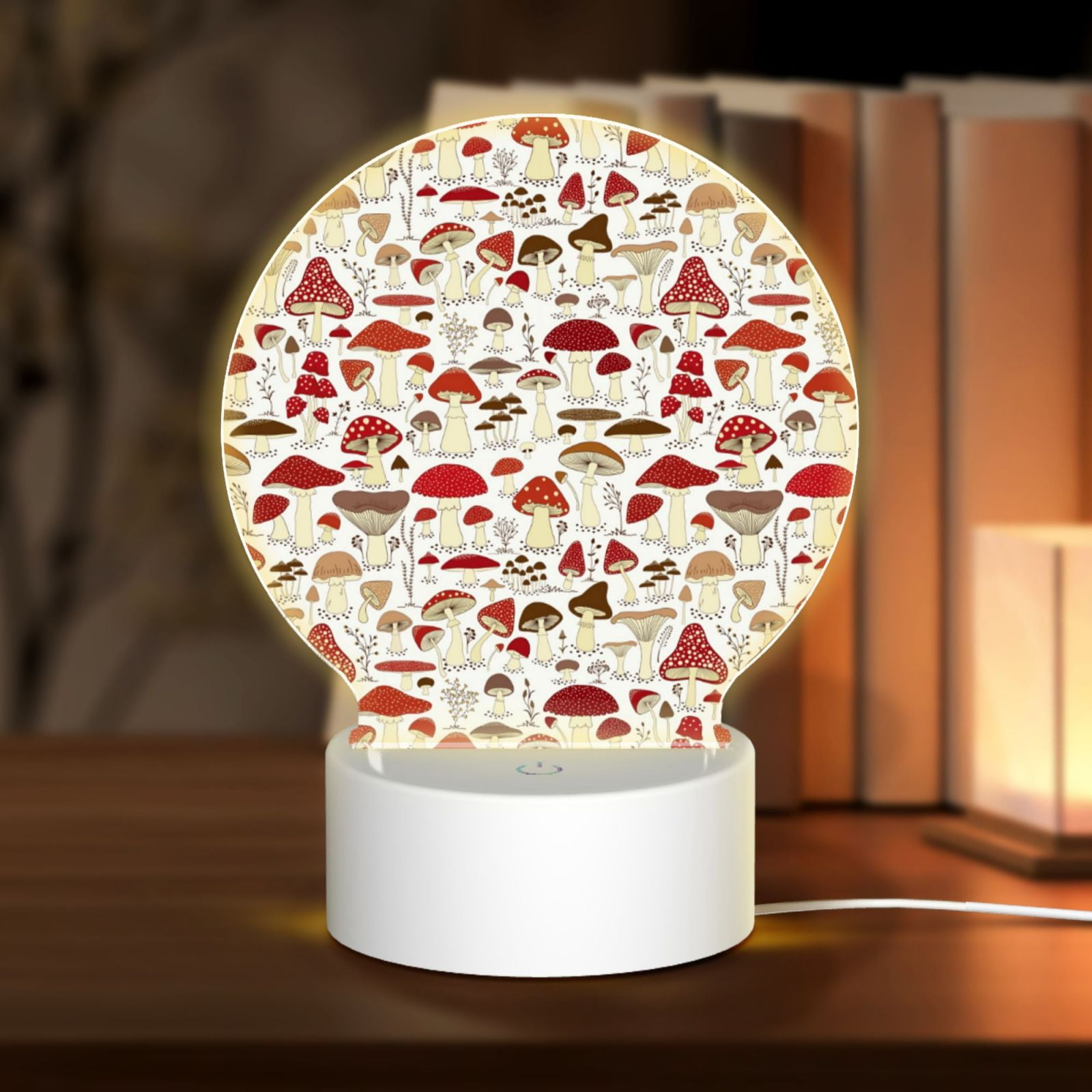 Salouo Cartoon Mushrooms for Round Acrylic Night Light - Acrylic Sheets ...