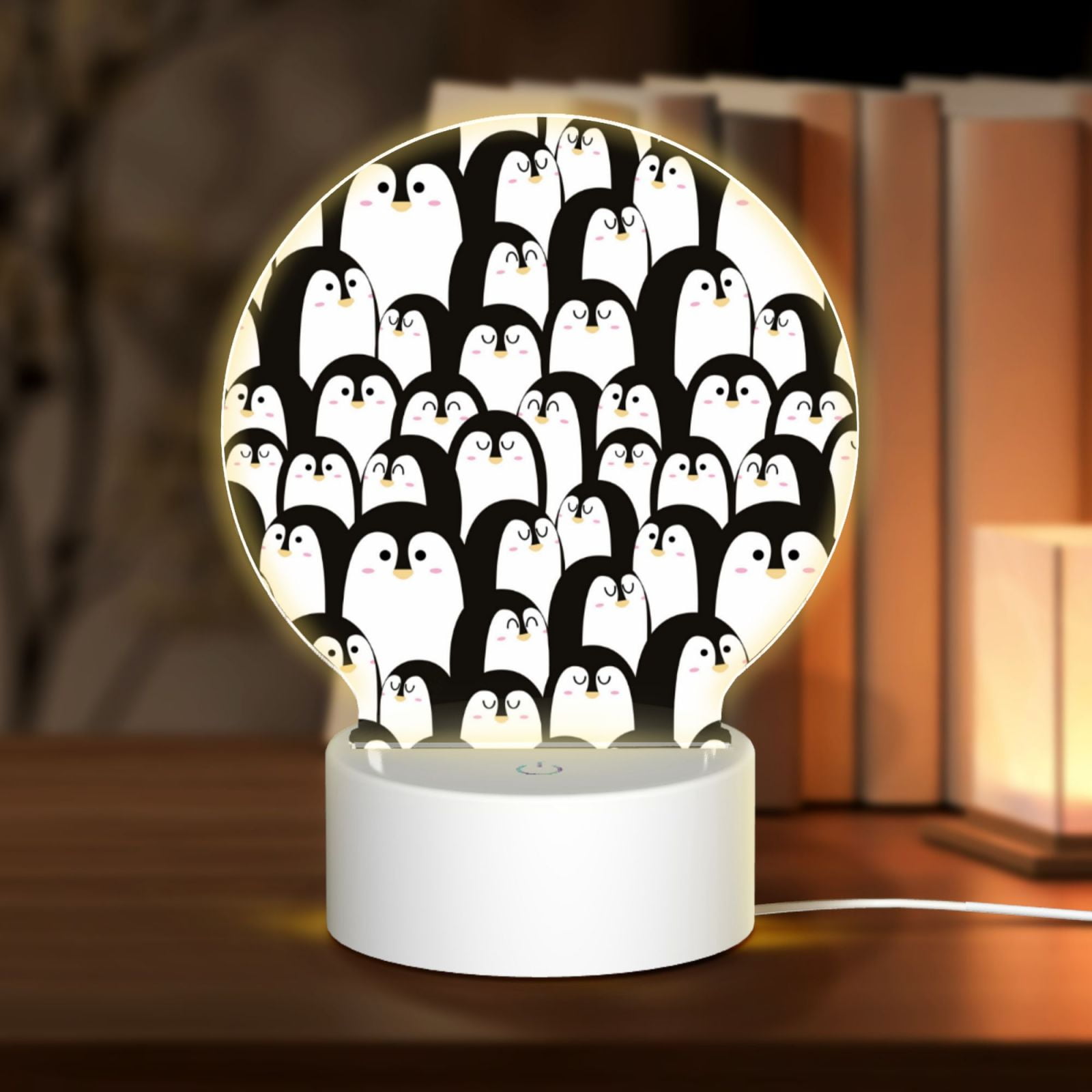 Salouo Cartoon Penguin for Round Acrylic Night Light - Acrylic Sheets ...