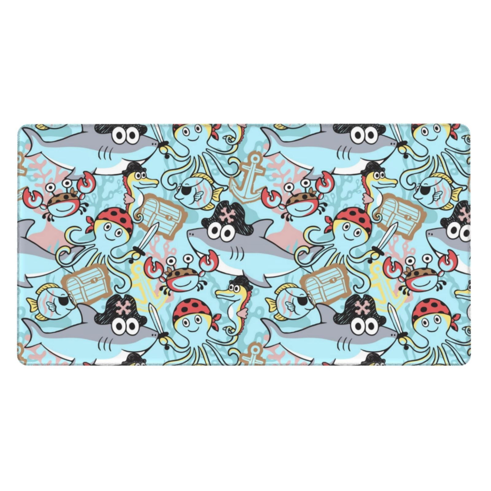 Salouo Cartoon Pirate Print Large Mouse Pad,Extended Mat Desk Pad, 3mm ...