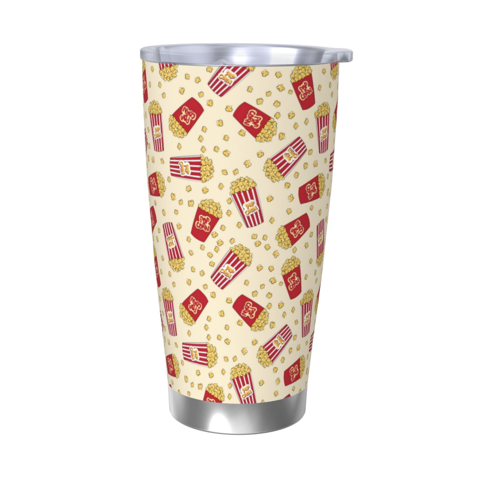 Salouo Cartoon Popcorn Print 20oz Tumbler with Lid,Stainless Steel ...