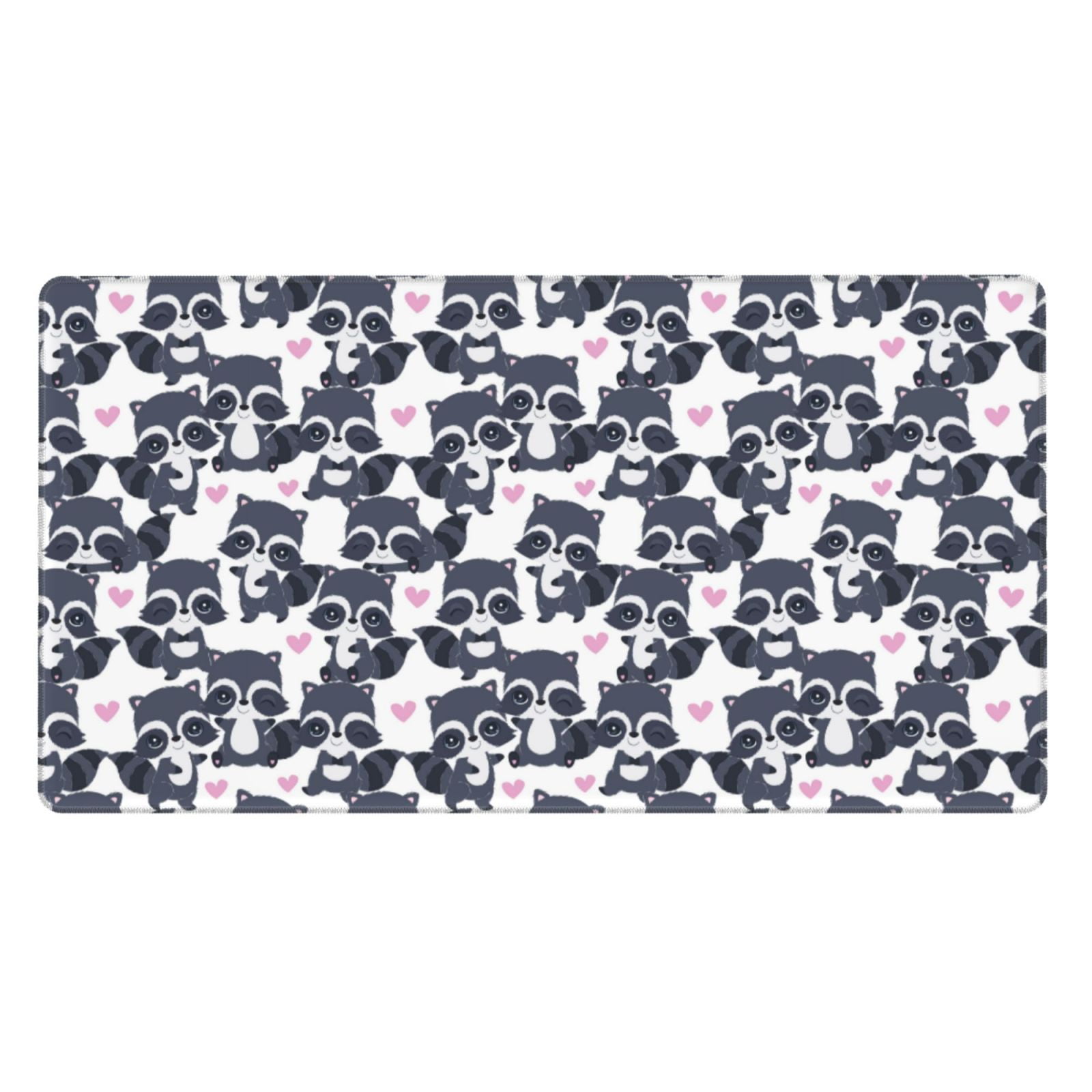 Salouo Cartoon Raccoon Print Large Mouse Pad,Extended Mat Desk Pad, 3mm ...