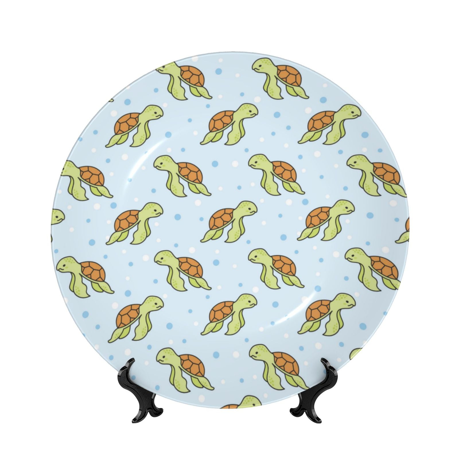 Salouo Cartoon Sea Turtle Pattern Bone China Decorative Plate,Holiday ...