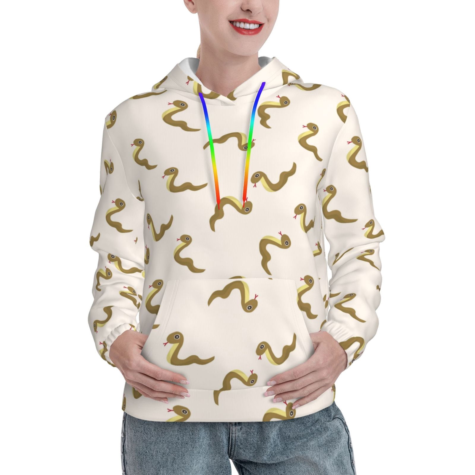 Salouo Cartoon Snake Pattern Hoodie Sweatshirts for Women, Autumn ...