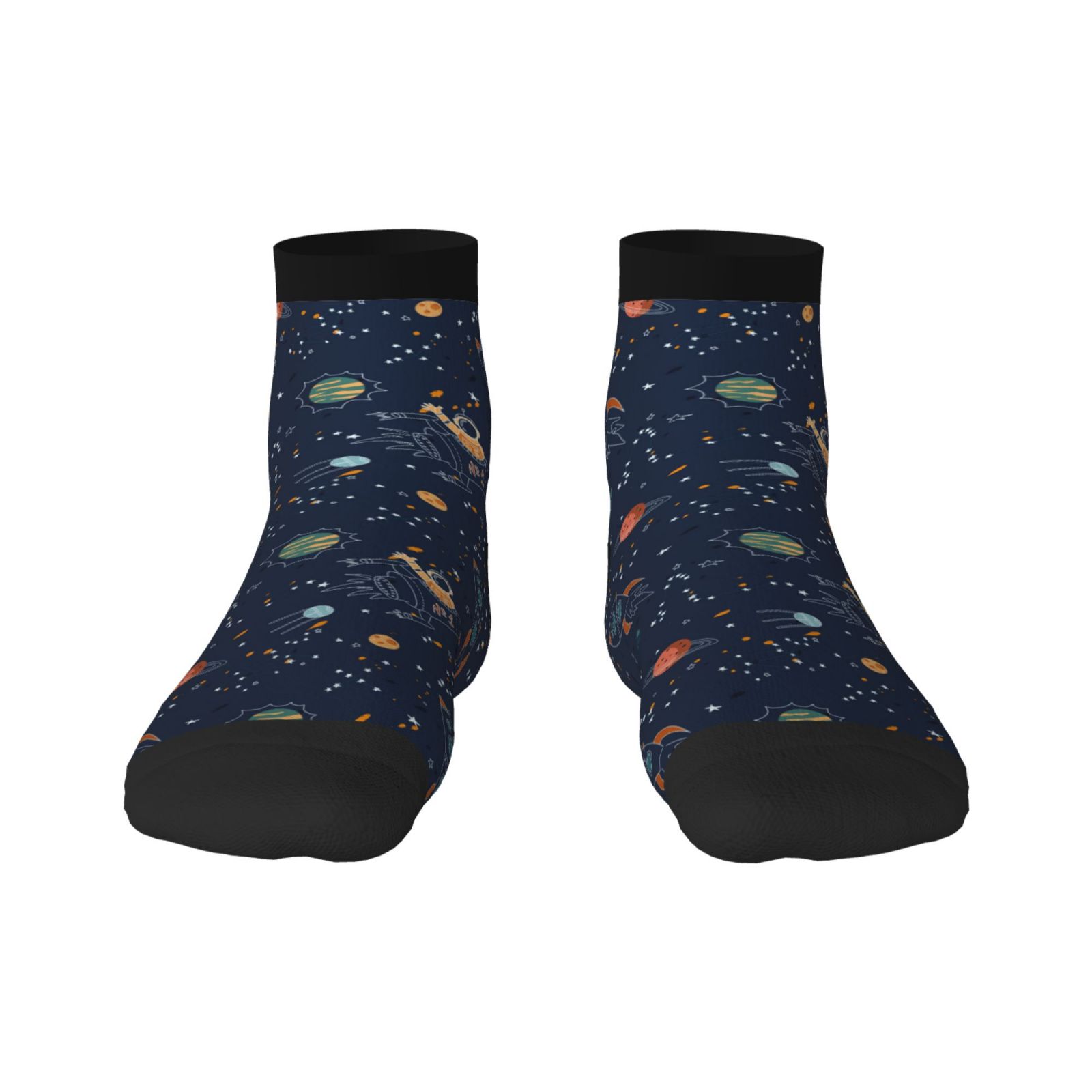 Salouo Cartoon Space Planets Pattern Unisex Middle Tube Socks,Middle ...