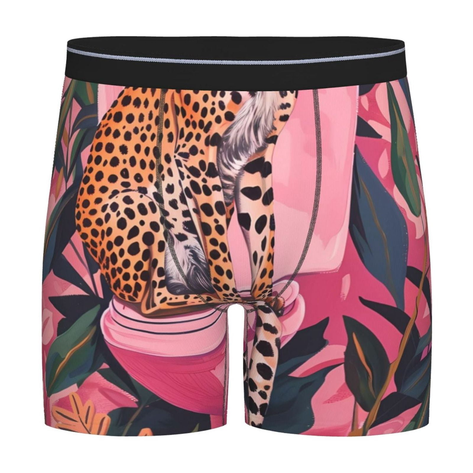 Salouo Cheetah On Toilet Humor Art Pattern Men's Boxer Briefs, Soft ...