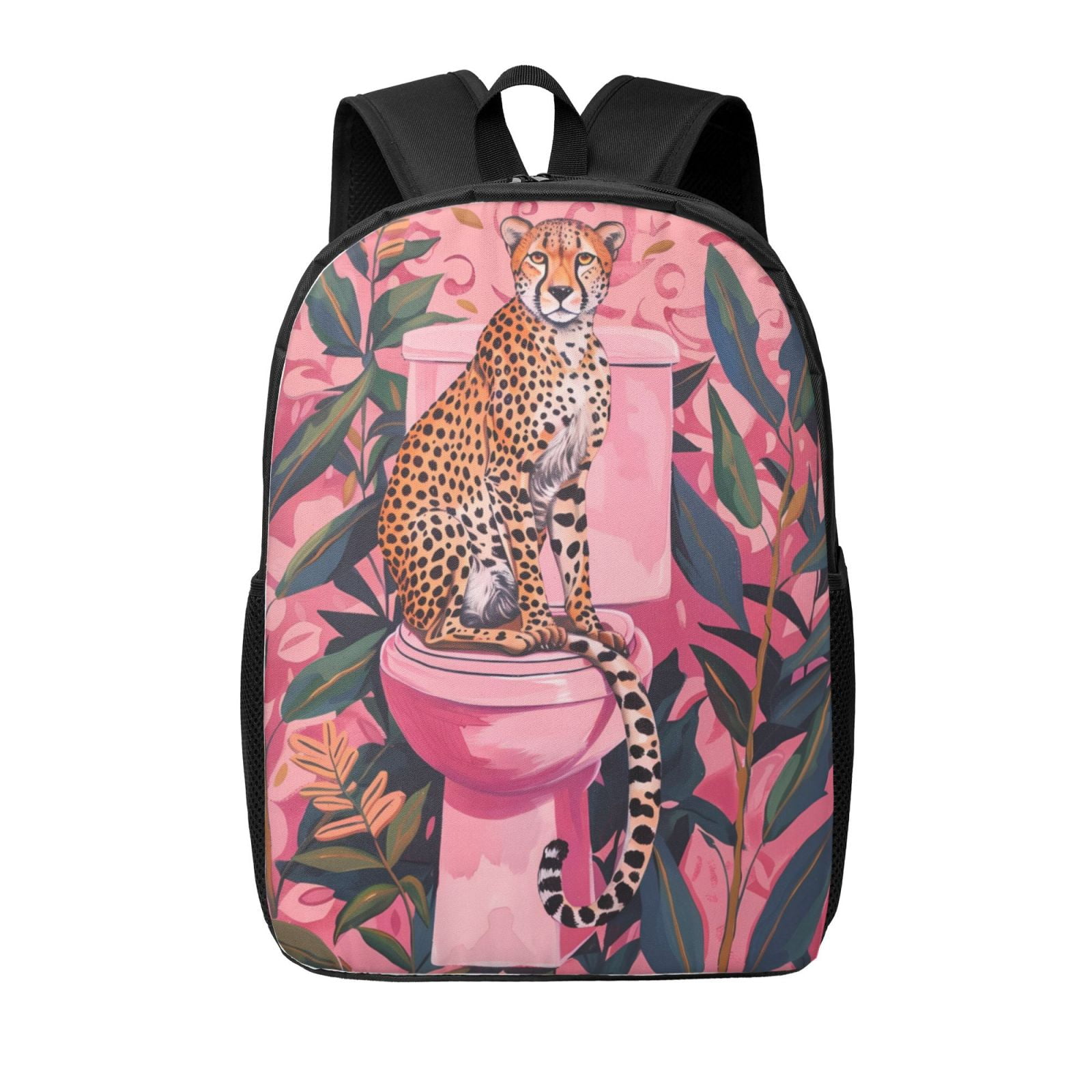 Salouo Cheetah On Toilet Humor Art Print Travel Laptop Backpack,17Inch ...