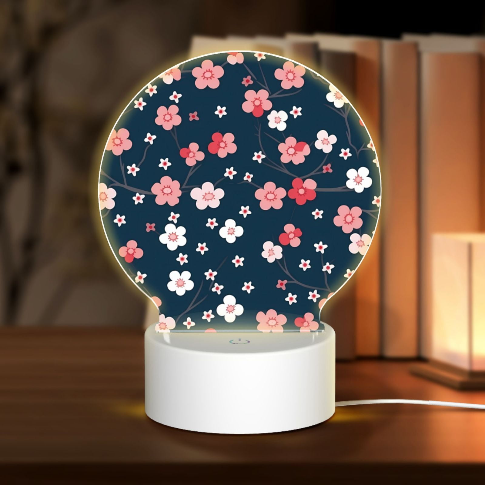 Salouo Cherry Blossoms for Round Acrylic Night Light - Acrylic Sheets ...