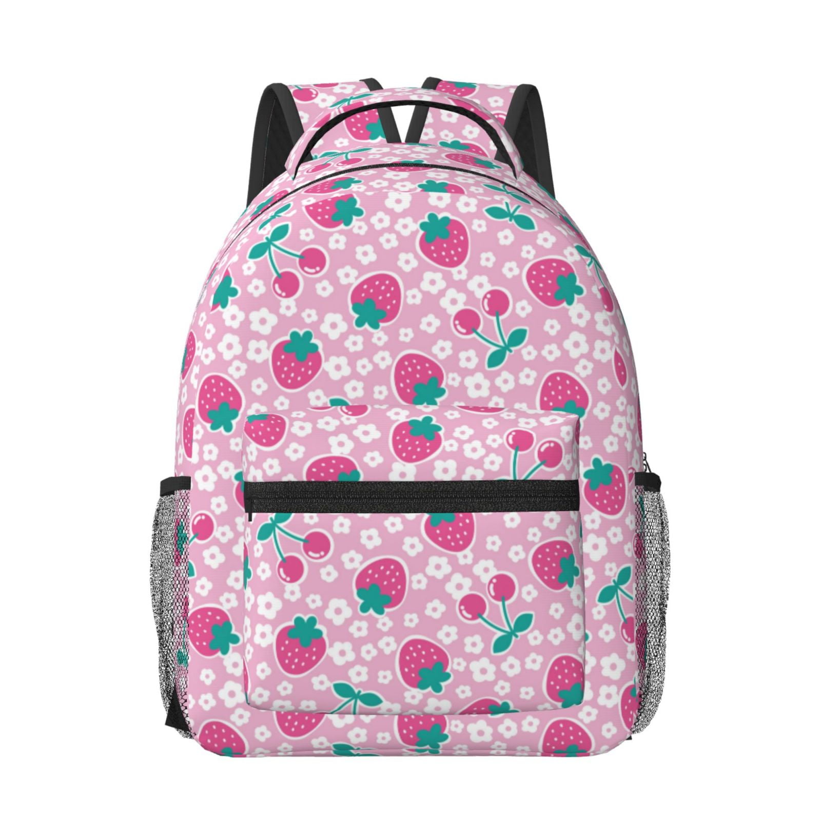 Salouo Cherry Strawberry Print Laptop Backpack 16.5'' Daypack Carry On ...