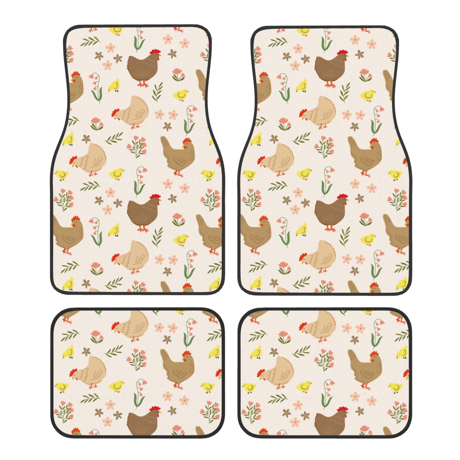 Salouo Chicken Family for 4-Piece Floor Mats, Custom Fit Car Mats All ...