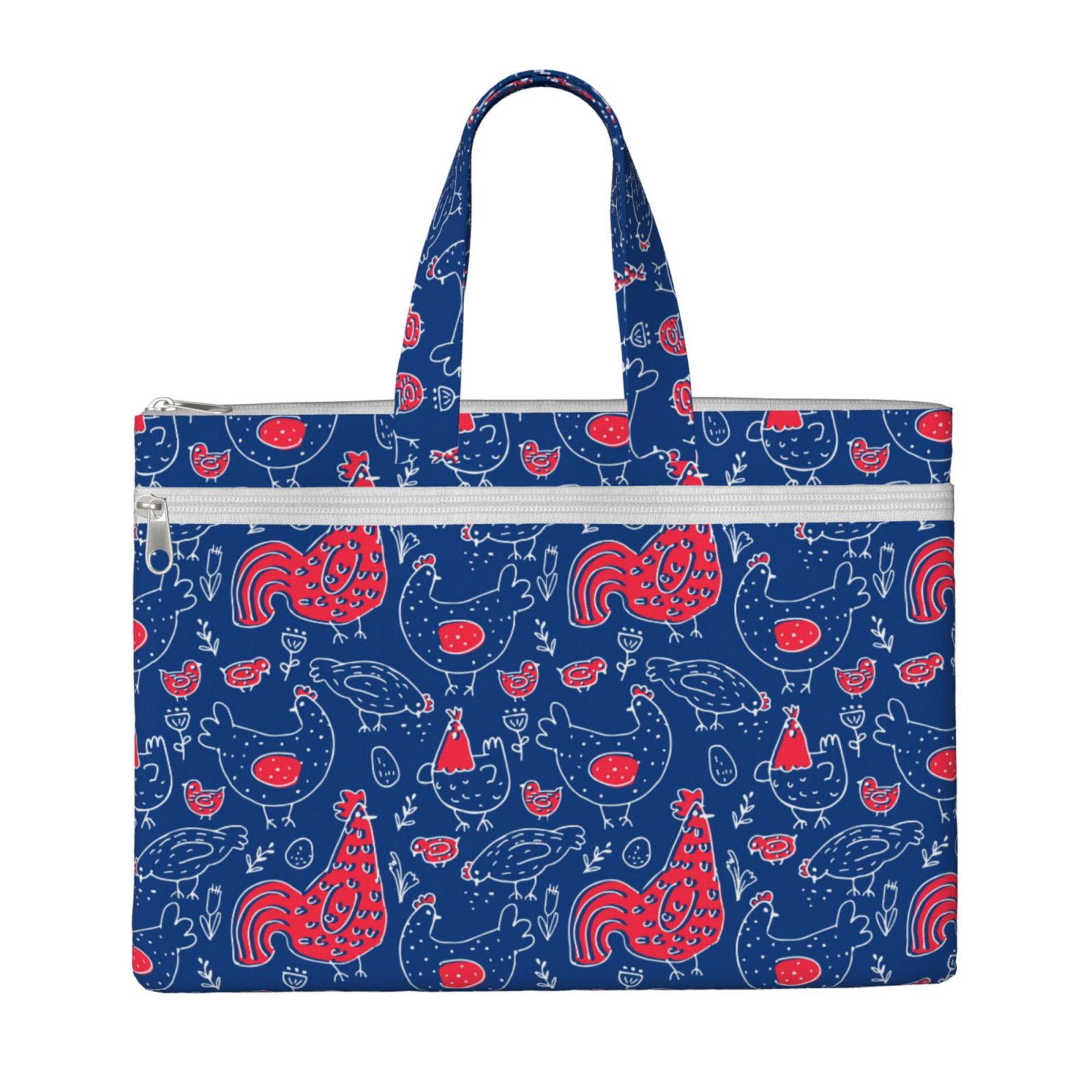 Salouo Chicken and Rooster for Canvas Tote File Bag, Tote Bag With ...