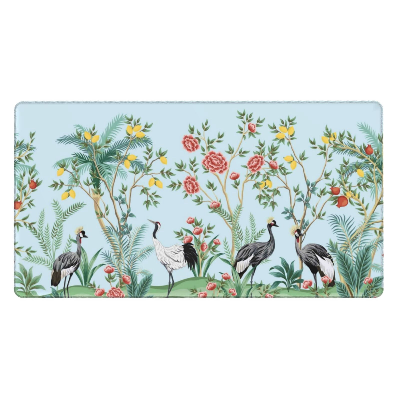 Salouo Chinoiserie Floral Palm Tree Print Large Mouse Pad,Extended Mat ...