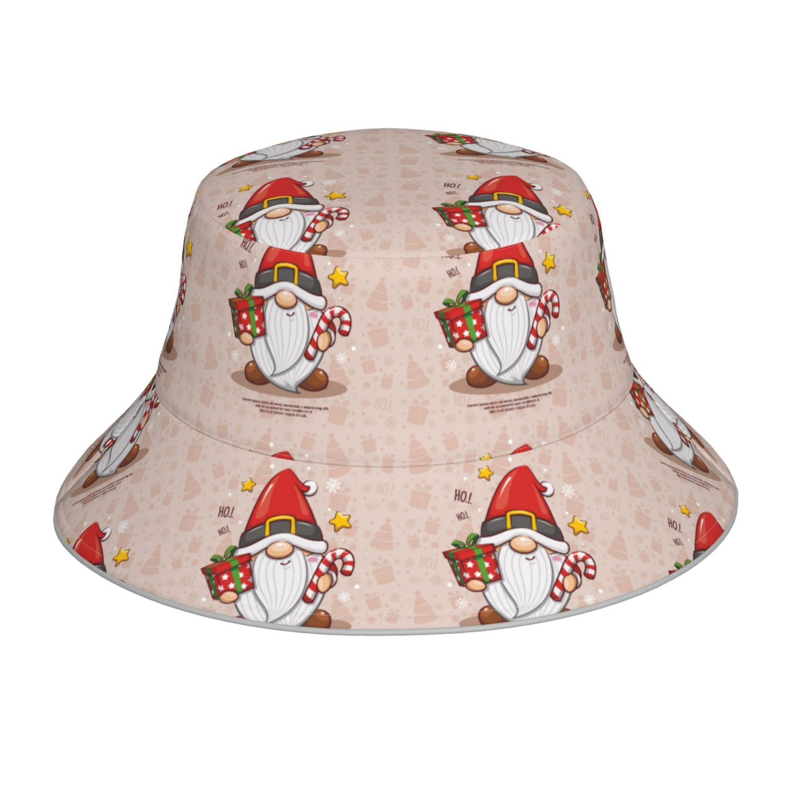 Salouo Christmas Gnome star Print Unisex Bucket Hat, Outdoor Summer ...