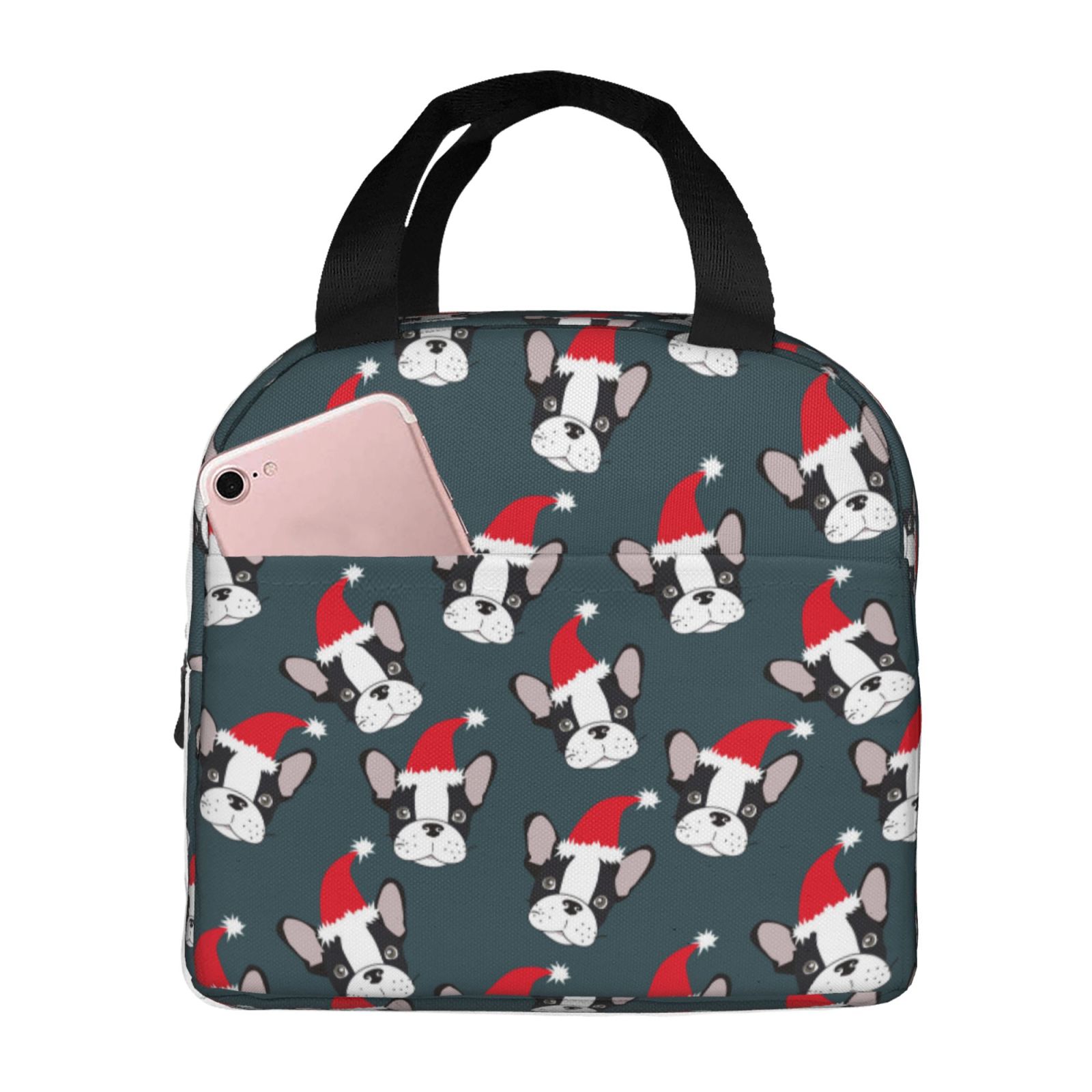 Salouo Christmas Hat Cute Puppy A for Unisex Lunch Bag Leakproof Lunch ...