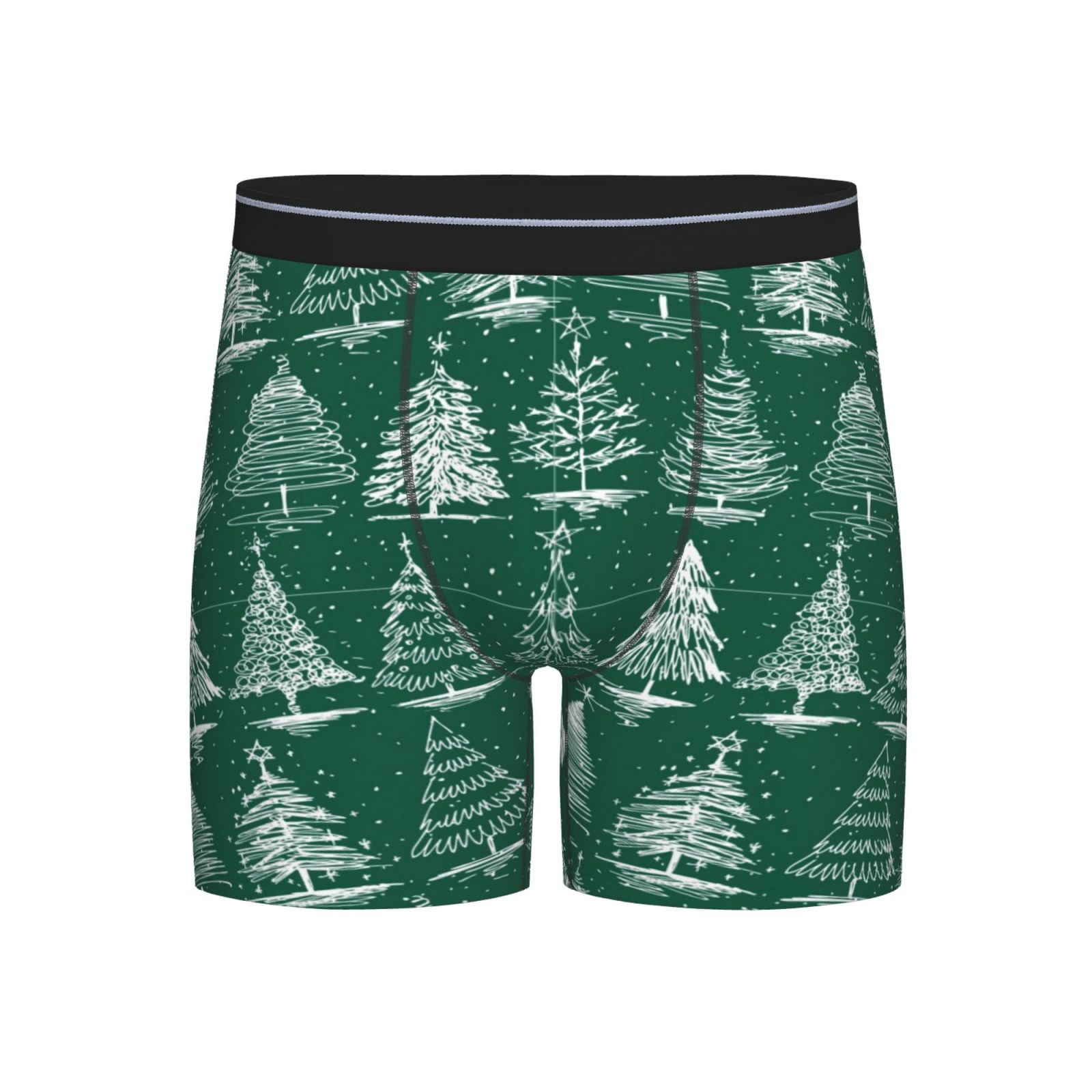 Salouo Christmas Trees Pattern Men's Boxer Briefs, Soft & Breathable ...