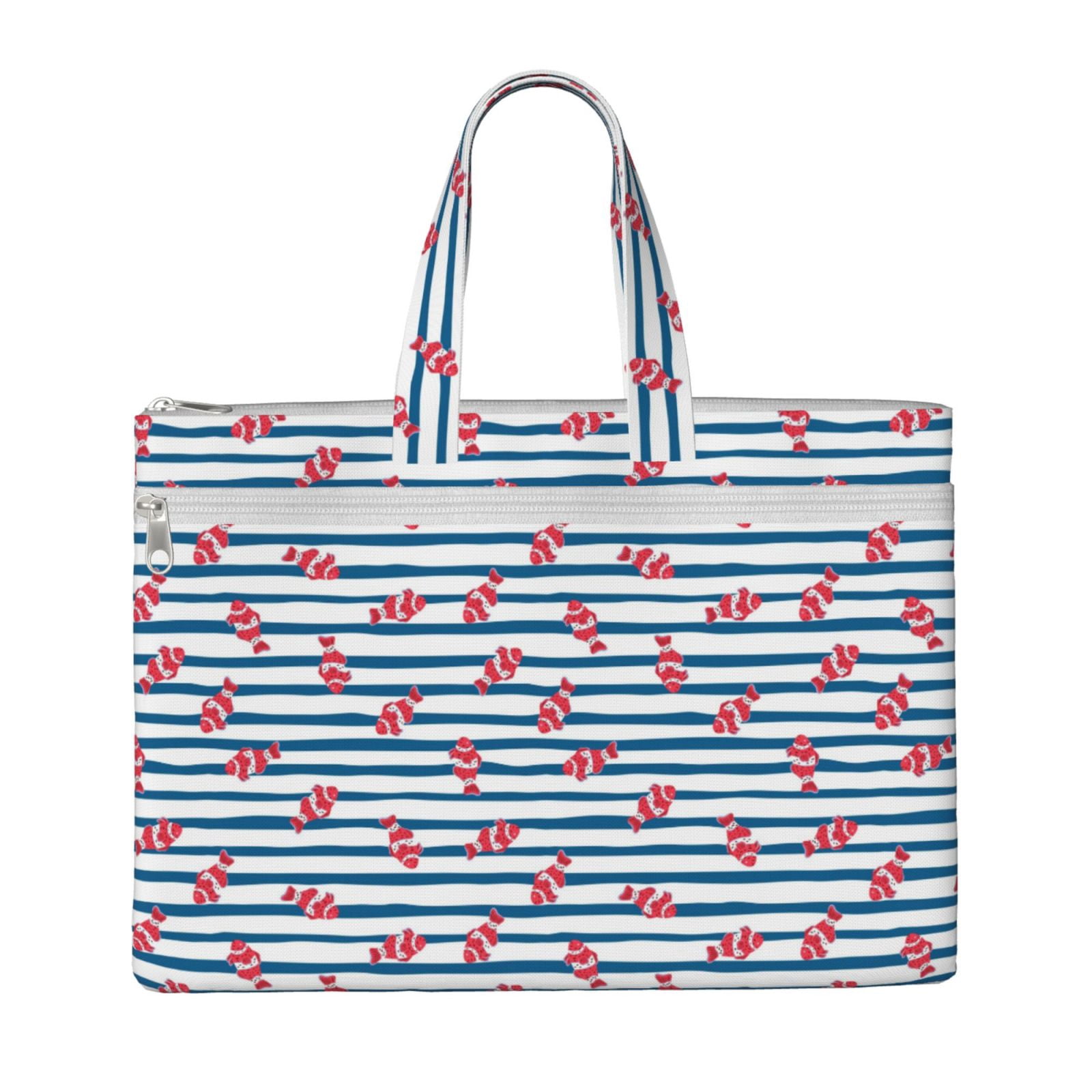 Salouo Clown Fish for Canvas Tote File Bag, Tote Bag With Zipper ...