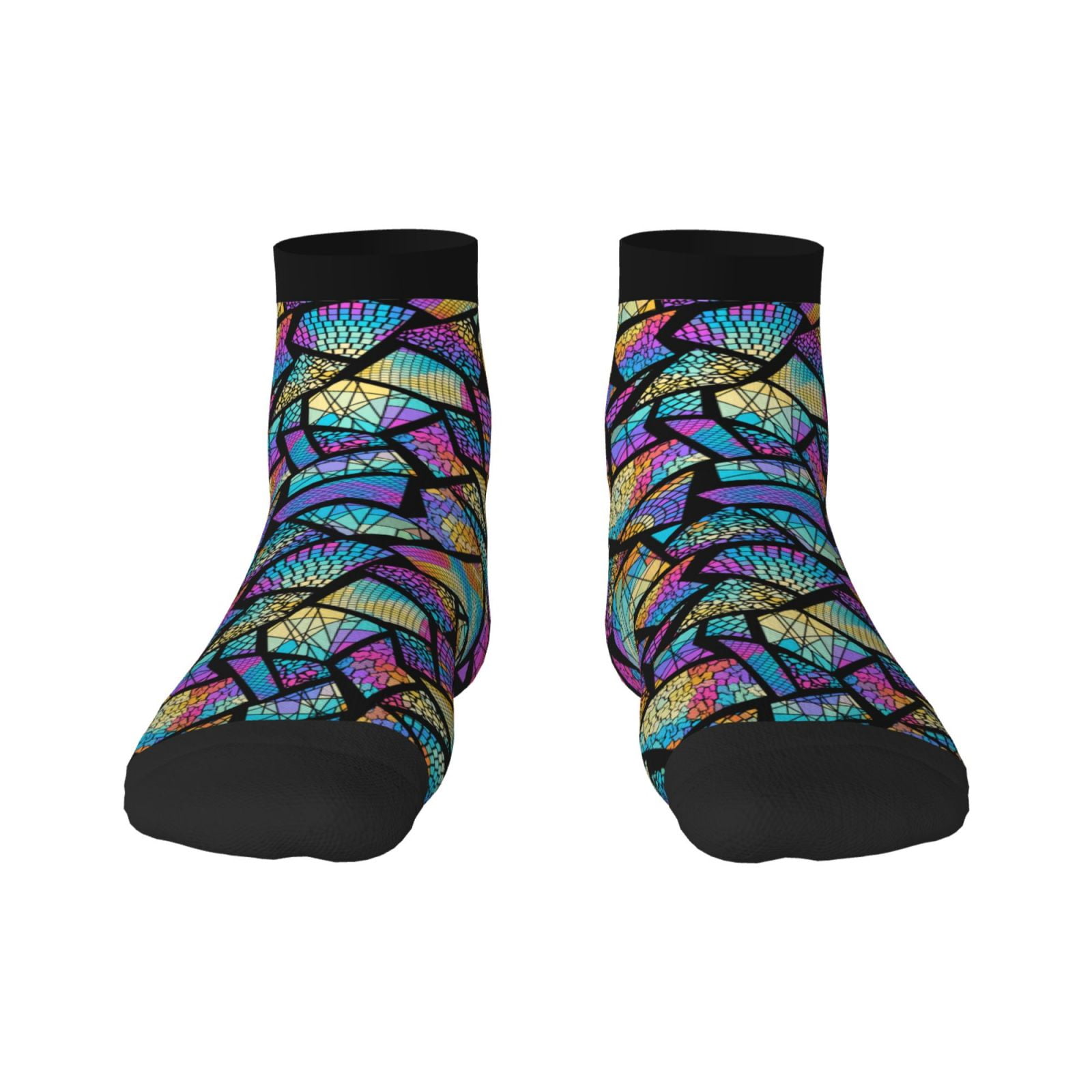 Salouo Colored Glass1 Pattern Unisex Middle Tube Socks,Middle-Finger ...