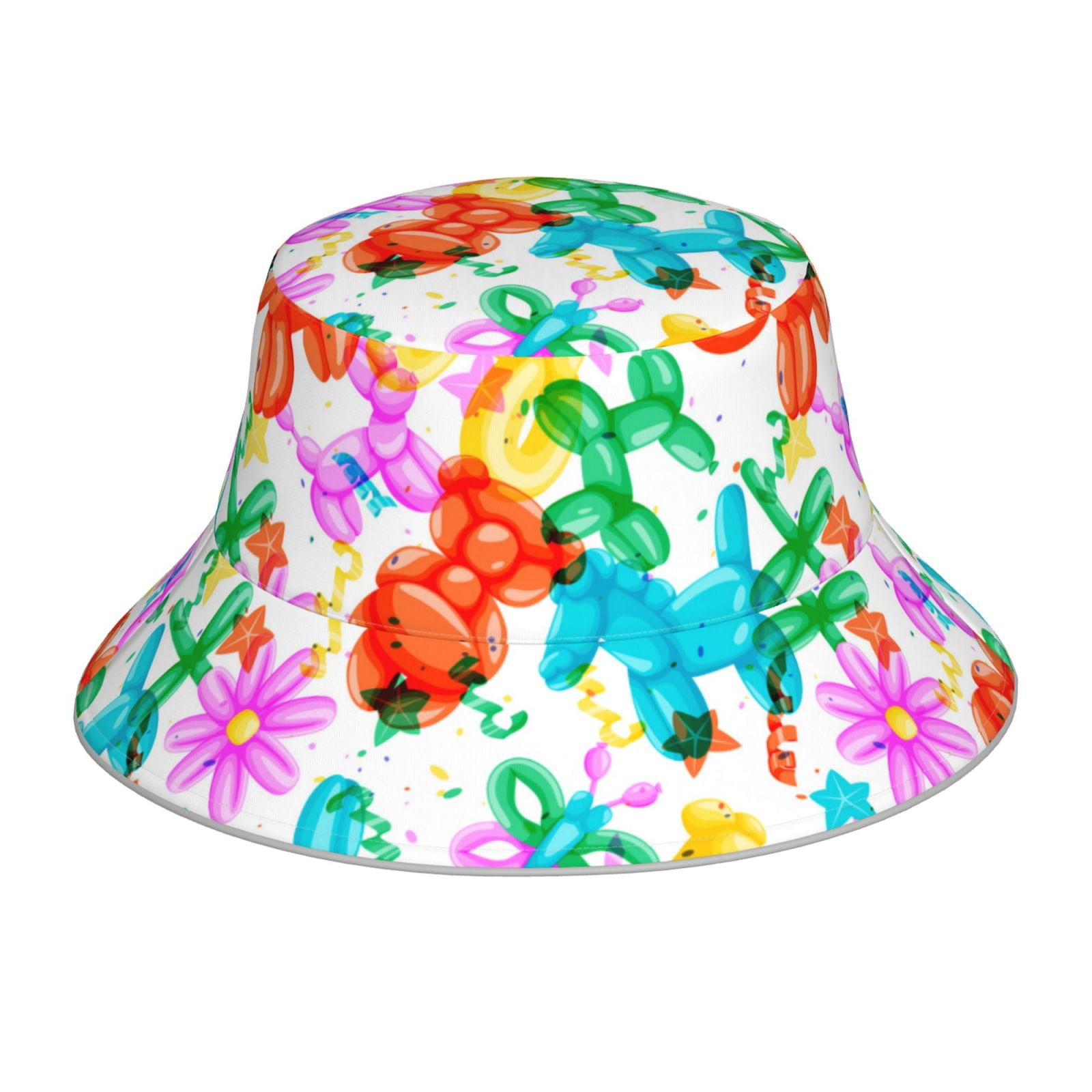Salouo Colorful Air Balloons Print Unisex Bucket Hat, Outdoor Summer ...